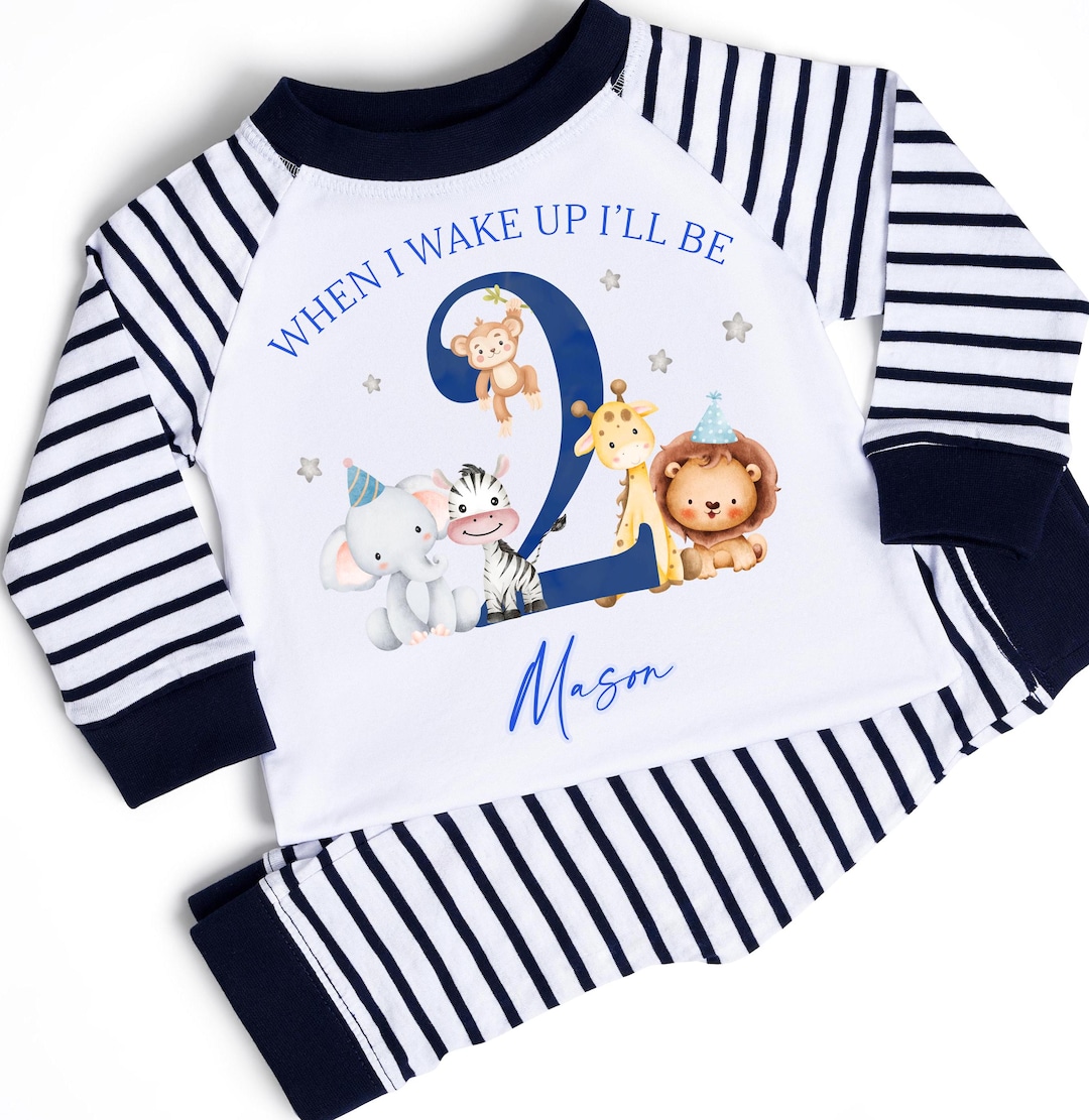 When I Wake up I'll Be 1 2 3 4 Birthday Pjs - Personalised Toddler ...