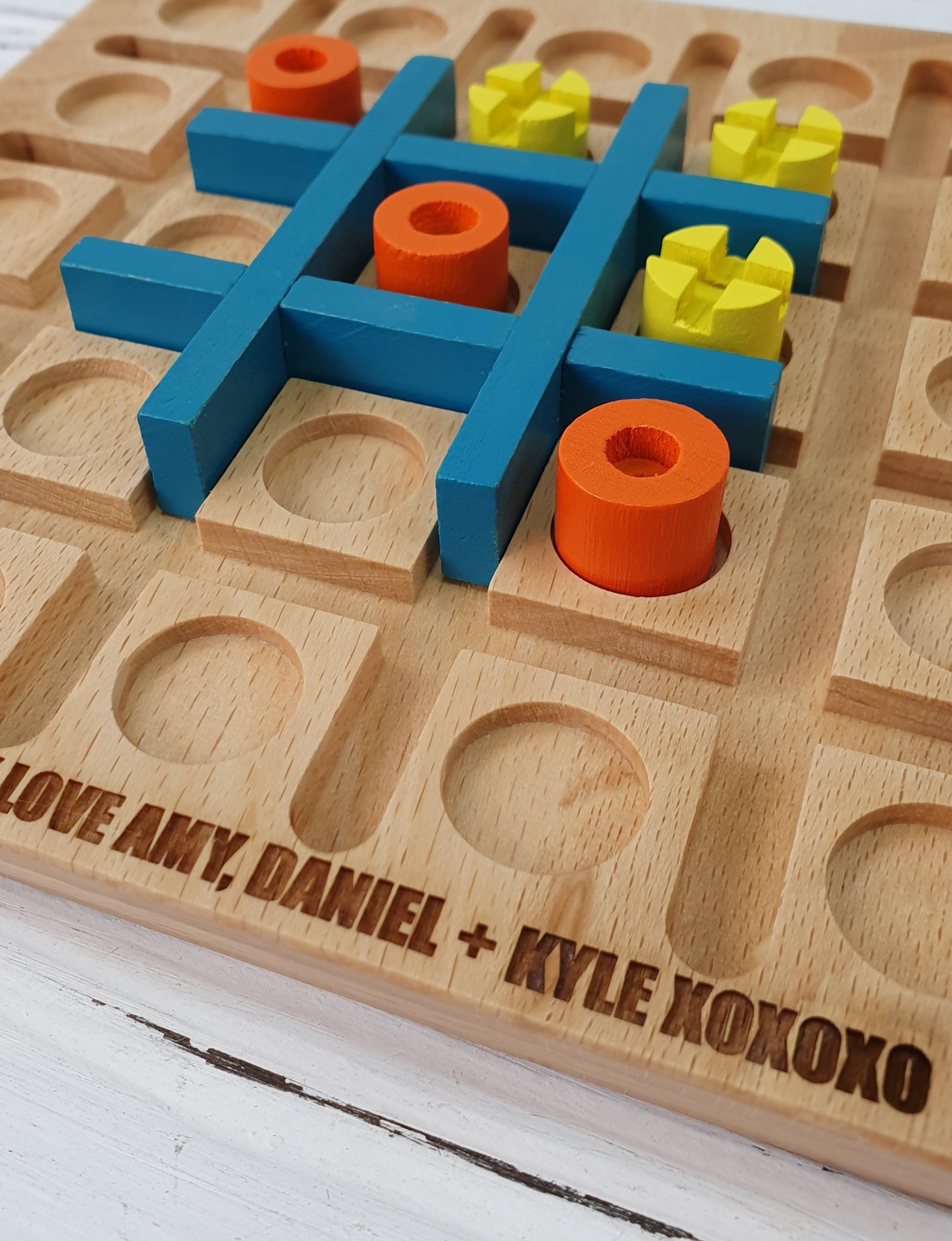 Personalised Engraved Noughts and Crosses Game Set Wooden Christmas ...