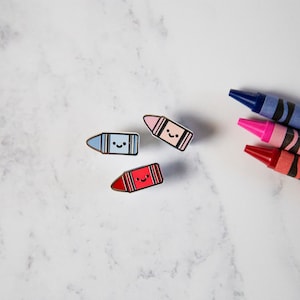 Cute Mini Crayon Enamel Pin Set. 3 Crayon Enamel Pin Set. Artist Crayon ...