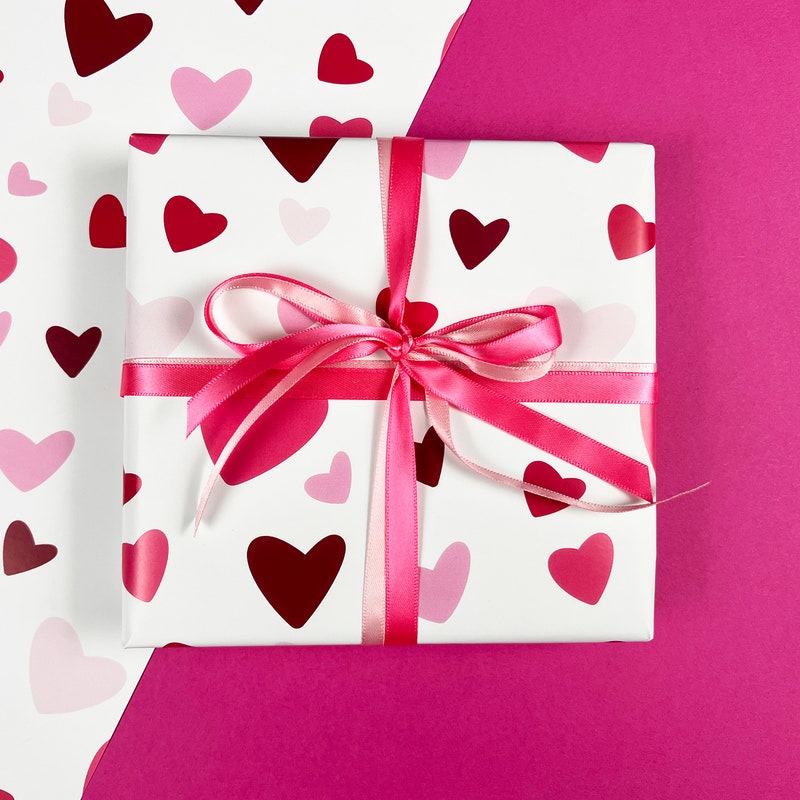 Hearts Wrapping Paper - Etsy
