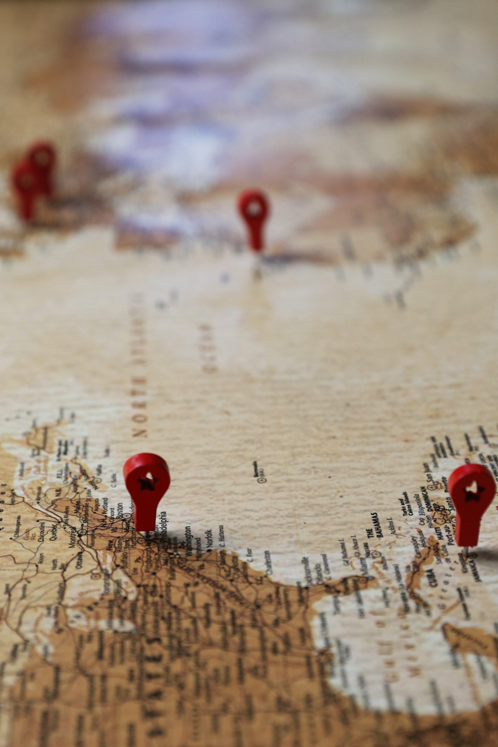 Star Map Marker Wooden Push Pins. Red Map Push Pins / Markers. | Etsy