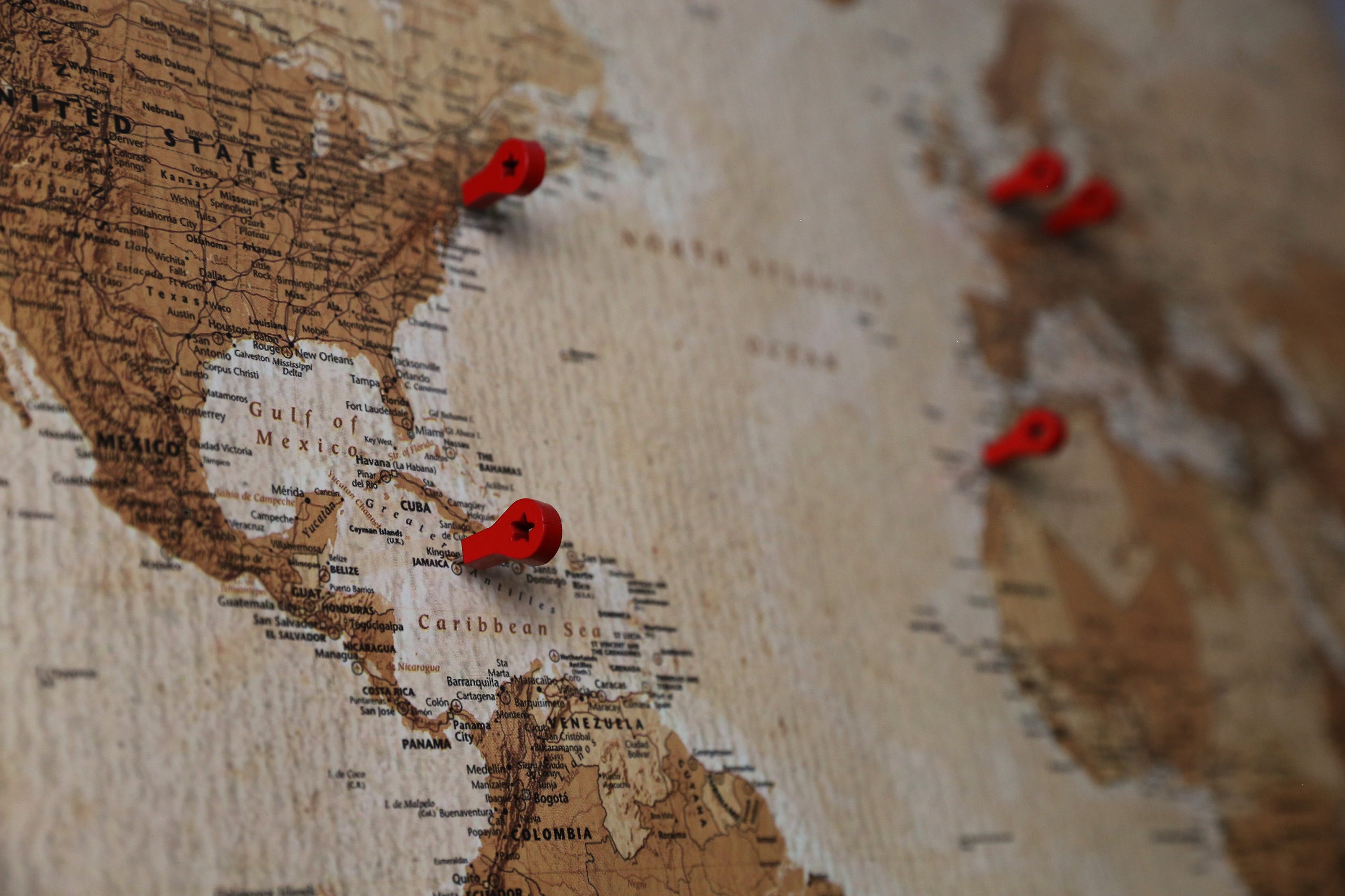 Star Map Marker Wooden Push Pins. Red Map Push Pins / Markers. | Etsy