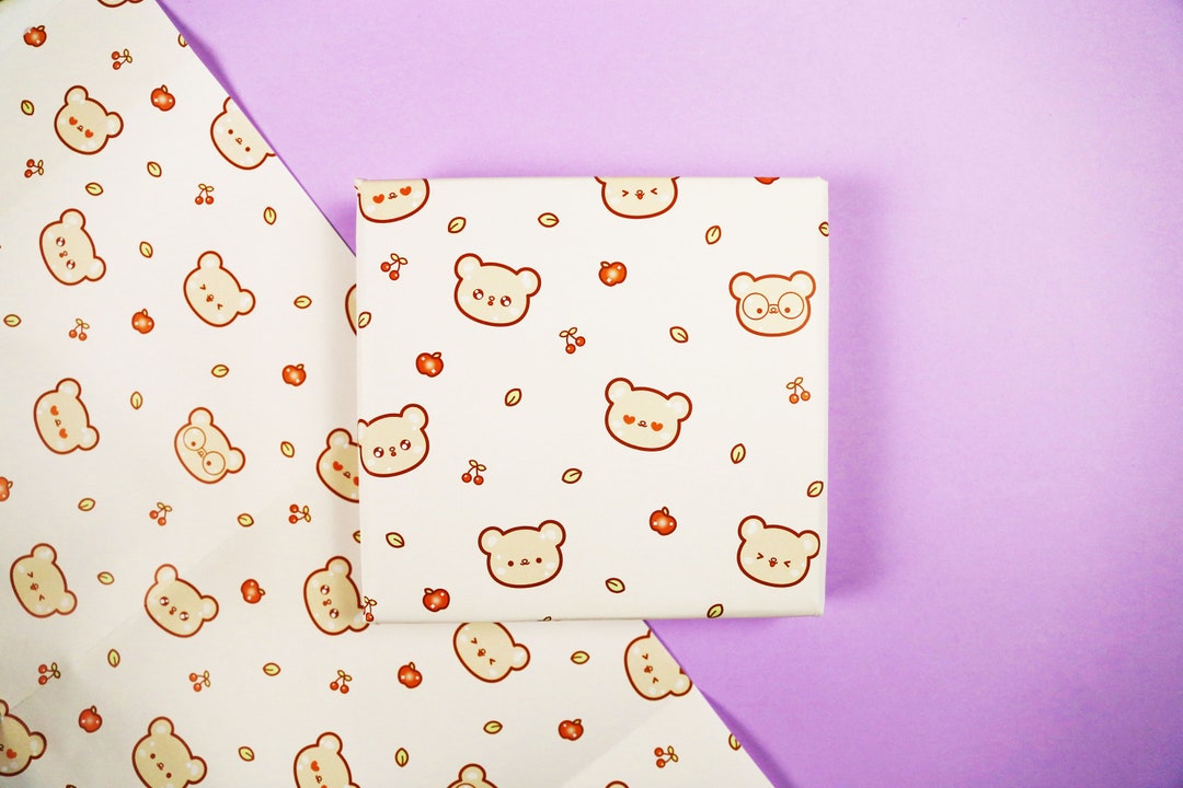 Cute Bear Wrapping Paper Teddybear Wrap Cute Wrapping Paper Bear ...