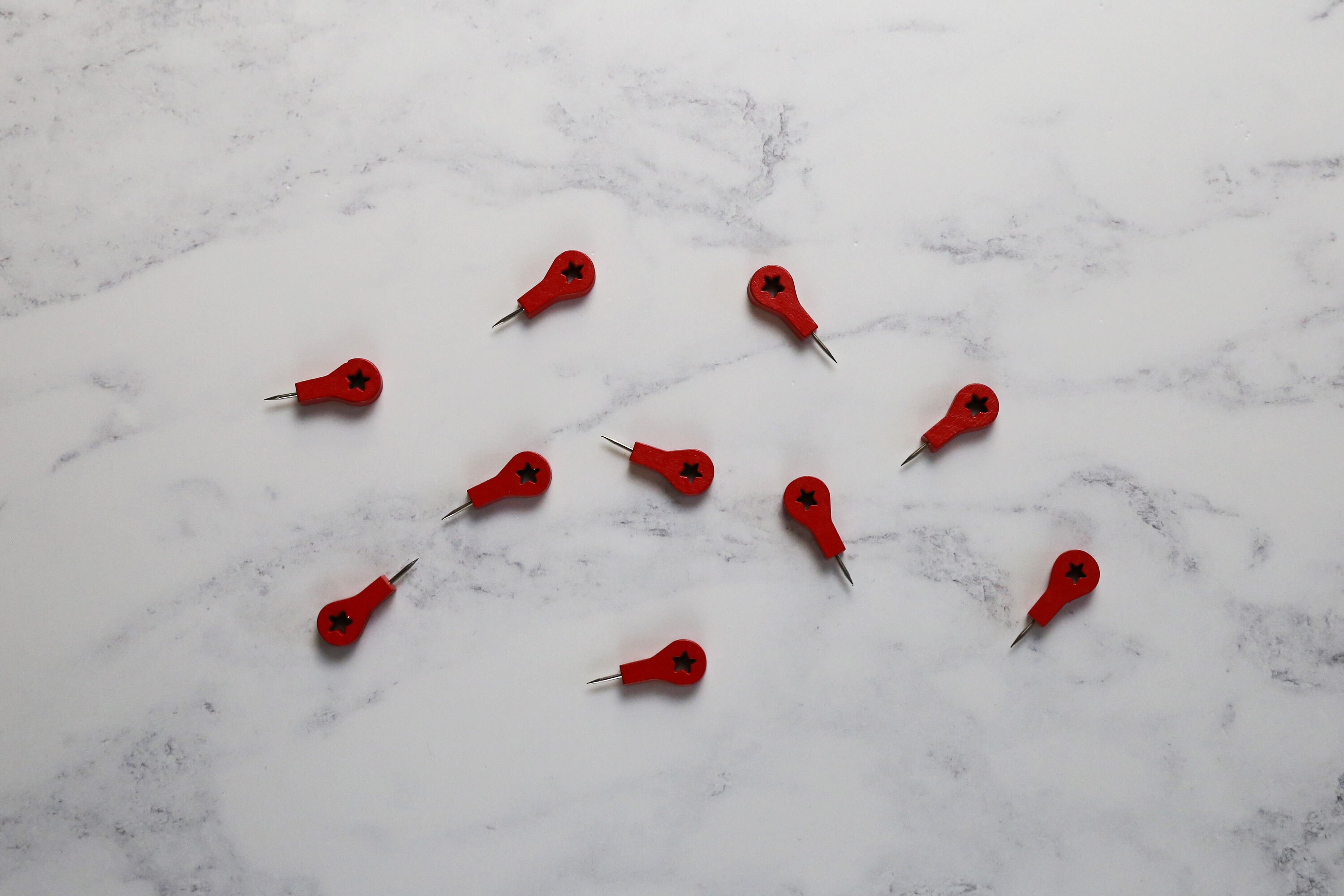 Star Map Marker Wooden Push Pins. Red Map Push Pins / Markers. | Etsy