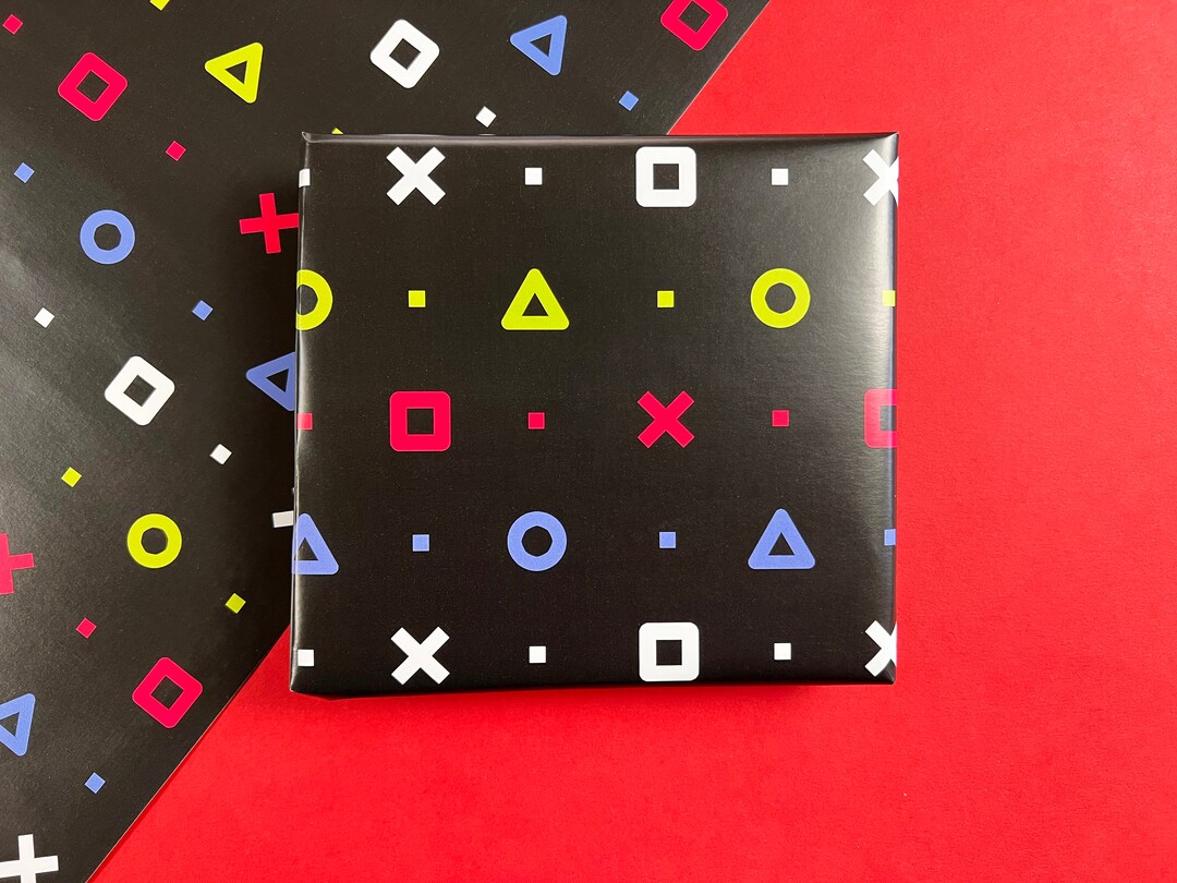 Black Gaming Shapes Wrapping Paper Gaming Gift Wrap - Etsy