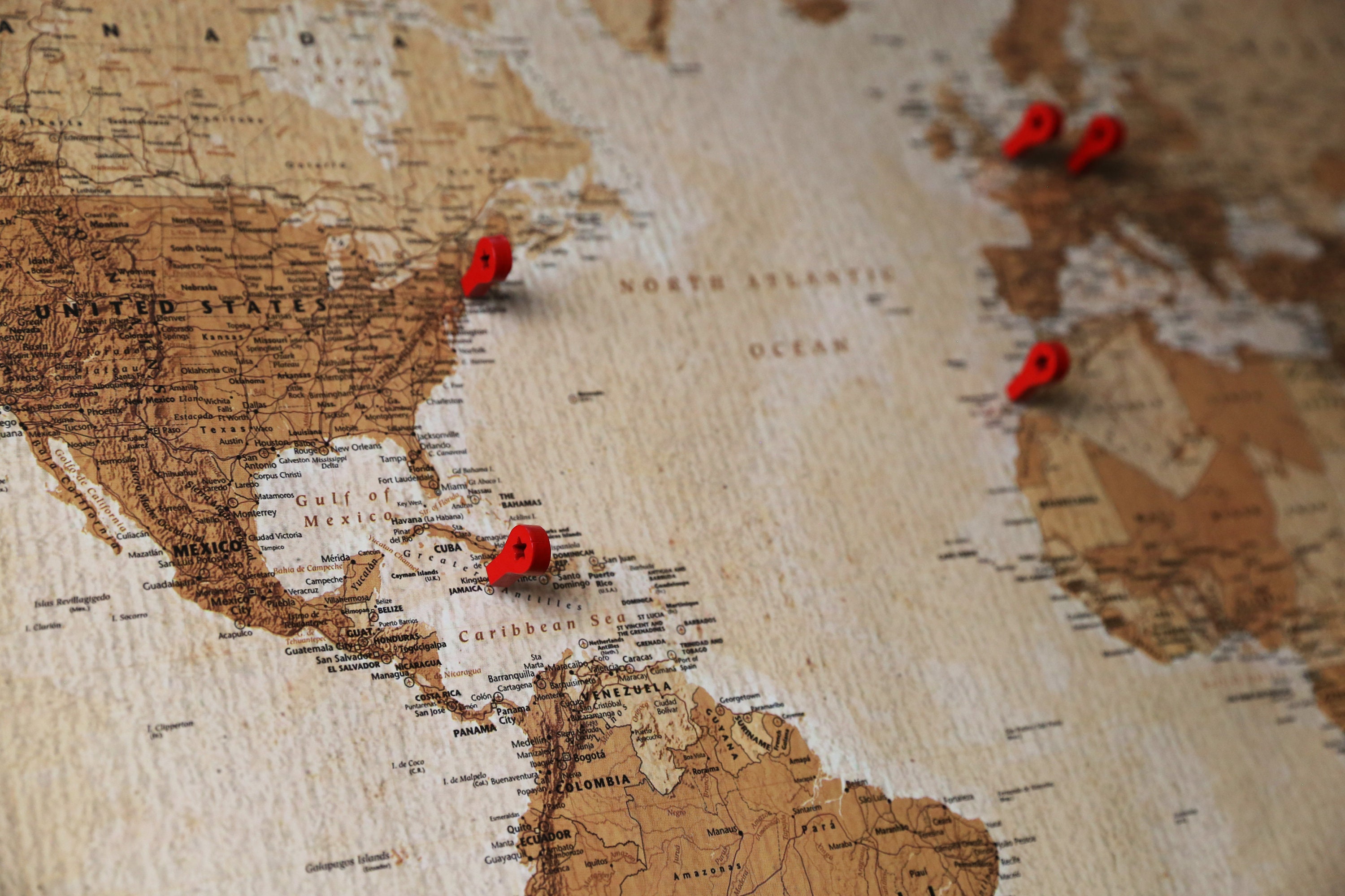 Star Map Marker Wooden Push Pins. Red Map Push Pins / Markers. | Etsy