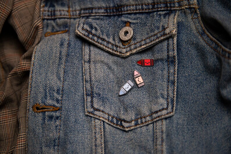 Cute Mini Crayon Enamel Pin Set. 3 Crayon Enamel Pin Set. | Etsy