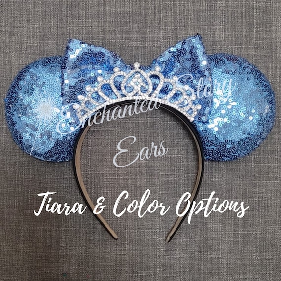 Princess Tiara Ears Tiara & Color Choice With Sequins Bow - Etsy