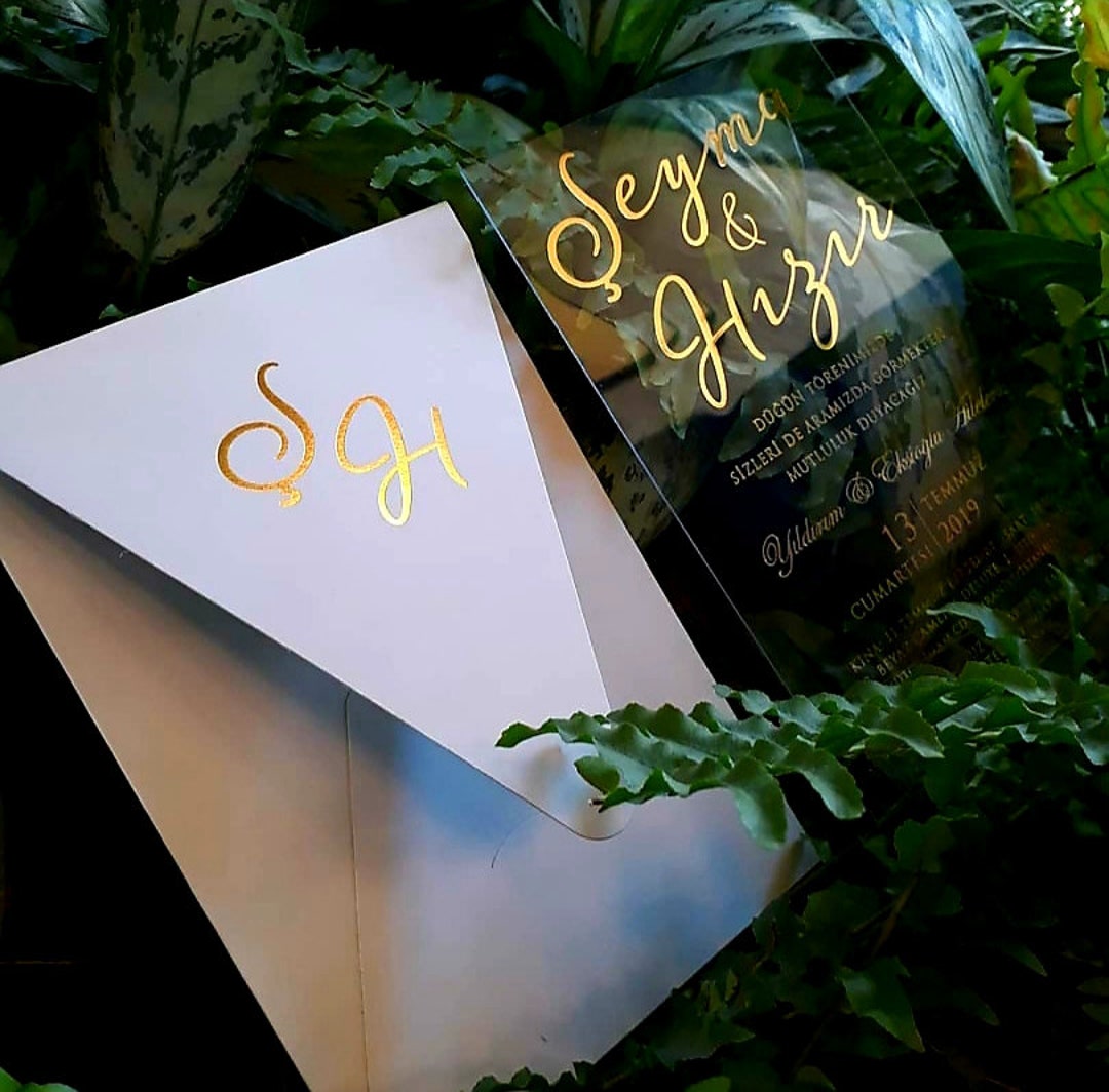 Envelope and Stamp Included, Clear Invitation, Transparent Invitations ...