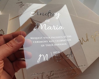 Clear Wedding Invitation - Etsy