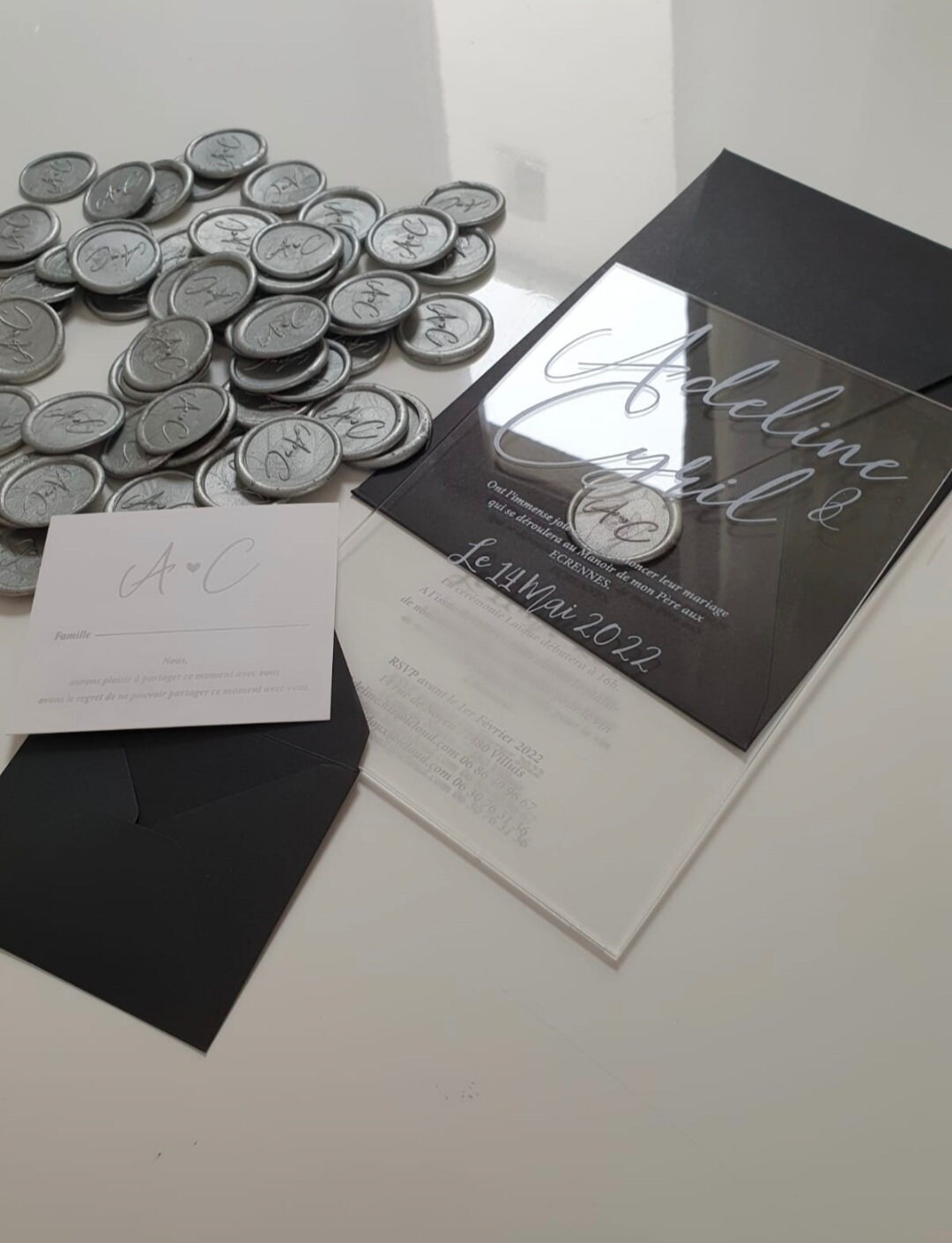 Envelope and Stamp Included, Clear Invitation, Transparent Invitations ...