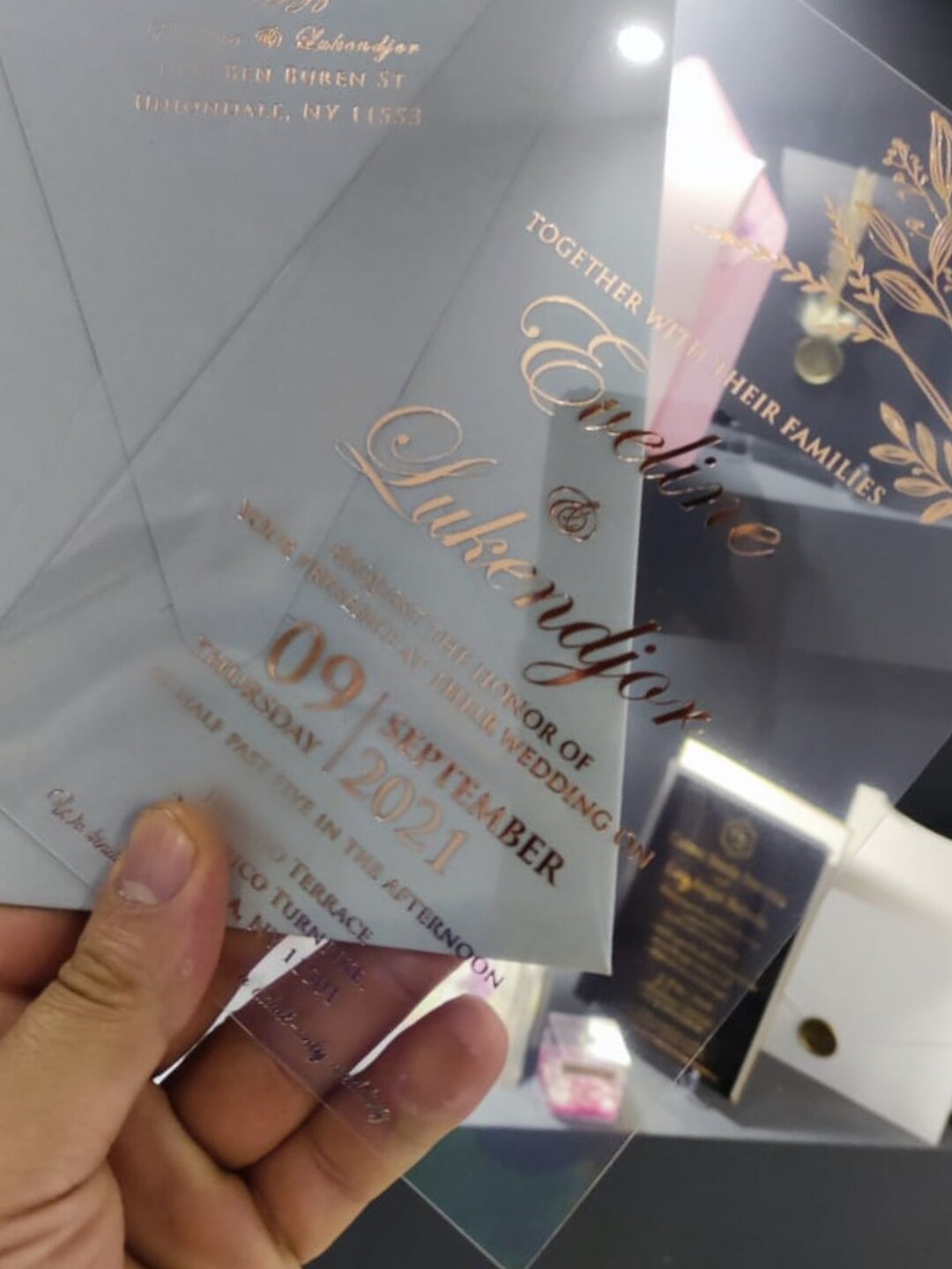 Envelope and Stamp Included, Clear Invitation, Transparent Invitations ...