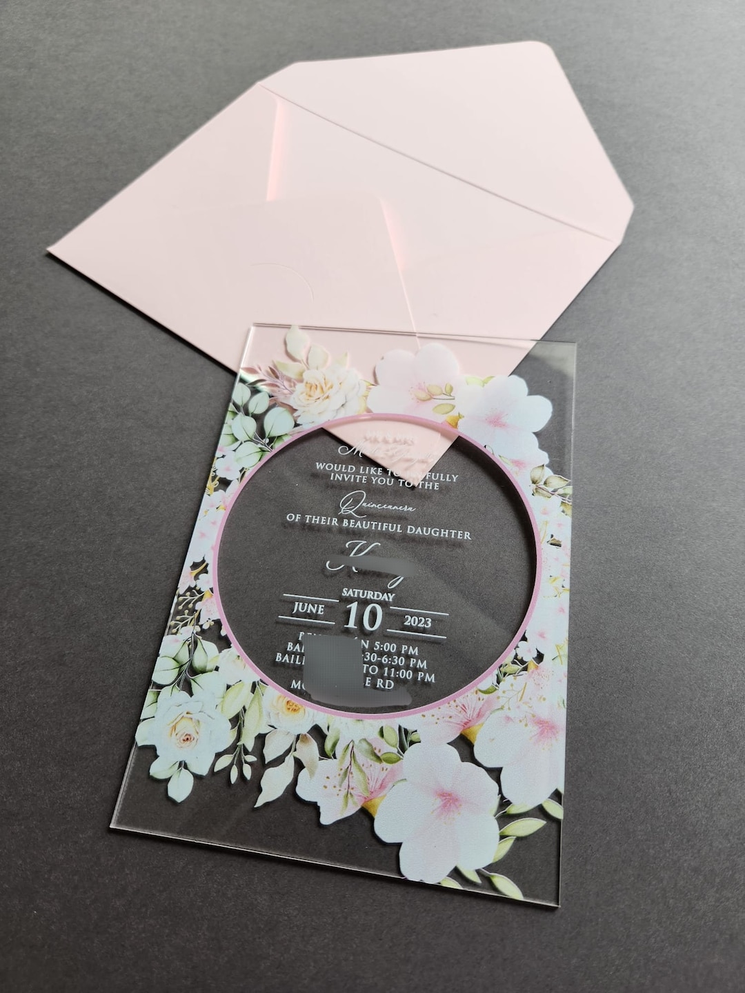 Envelope and Stamp Included, Clear Invitation, Transparent Invitations ...