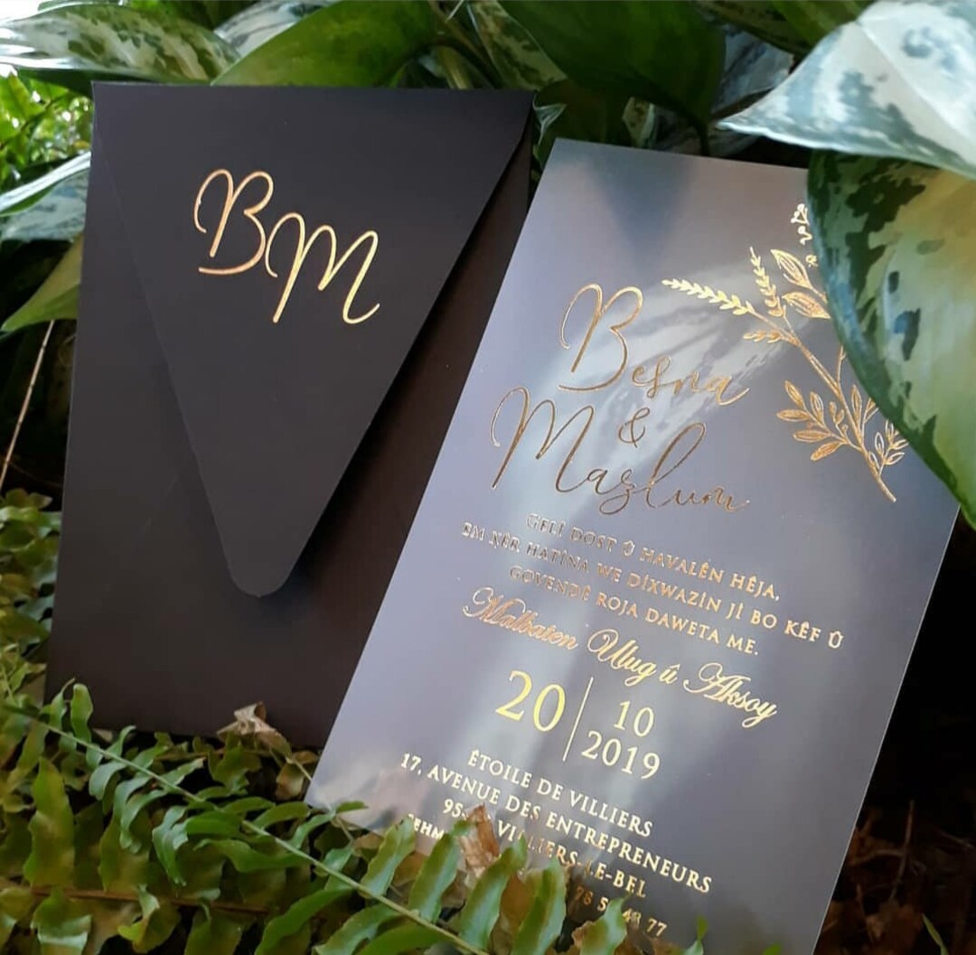 Envelope and Stamp Included, Clear Invitation, Transparent Invitations ...