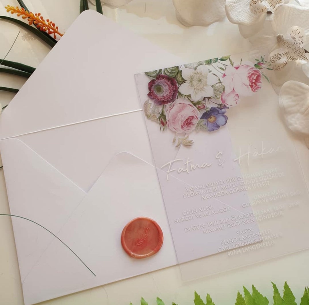 Envelope and Stamp Included, Clear Invitation, Transparent Invitations ...