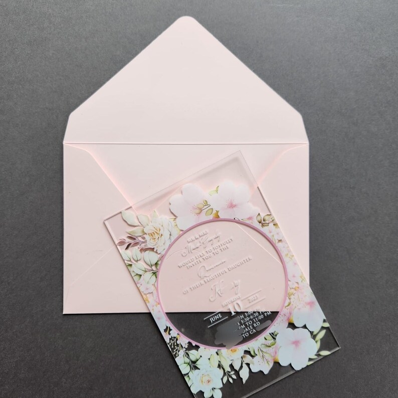 Envelope and Stamp Included, Clear Invitation, Transparent Invitations ...