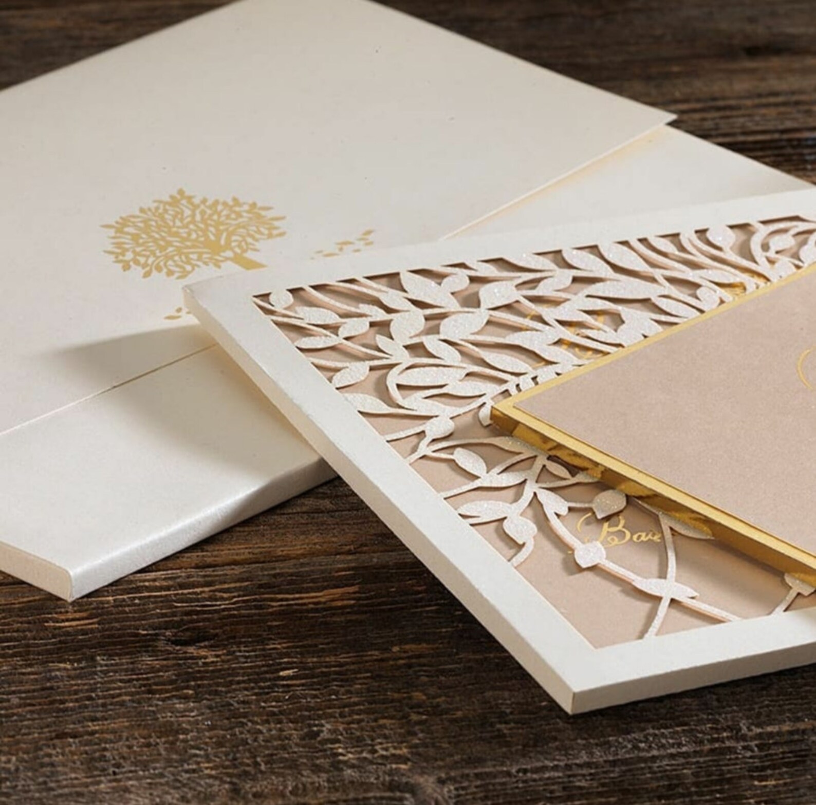 Concertina Wedding Invitation, Pocketfold, Elegant Monogram, Timeless ...