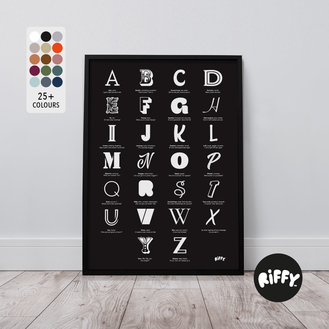 The Black Country Phrase Alphabet Print, Black Country Slang, Black ...
