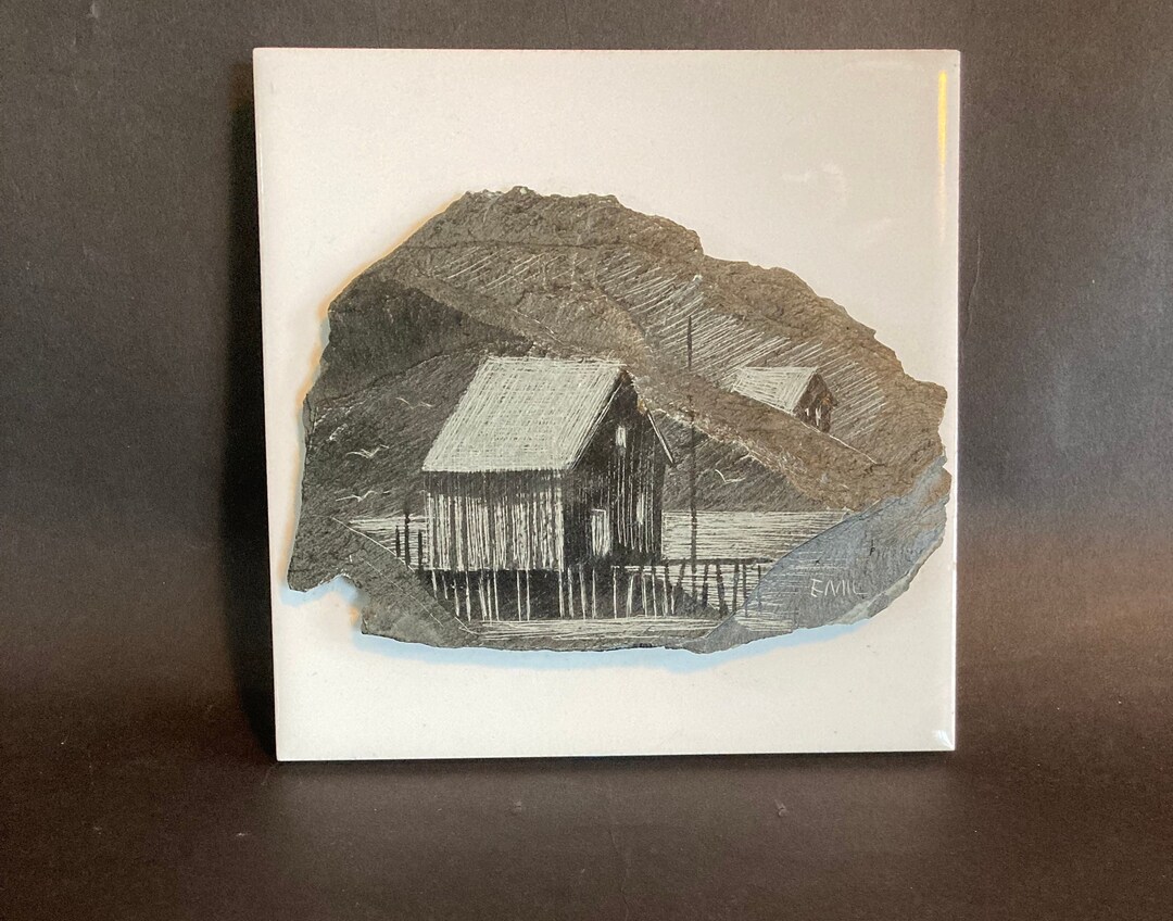 Hypnotic Artist-signed Emil Brand Nautical Slate Etching - Etsy