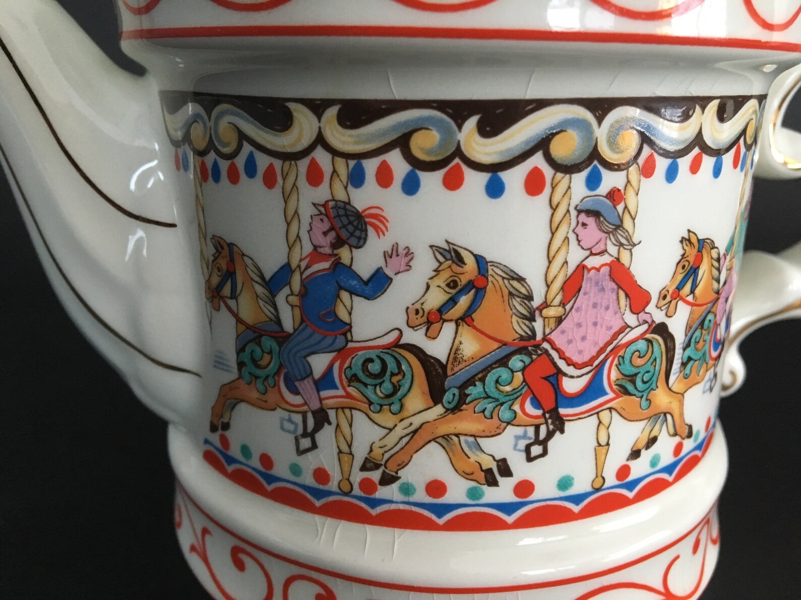 Tea for Two With a Twist: Vibrant Vintage Sadler Carousel Teapot - Etsy