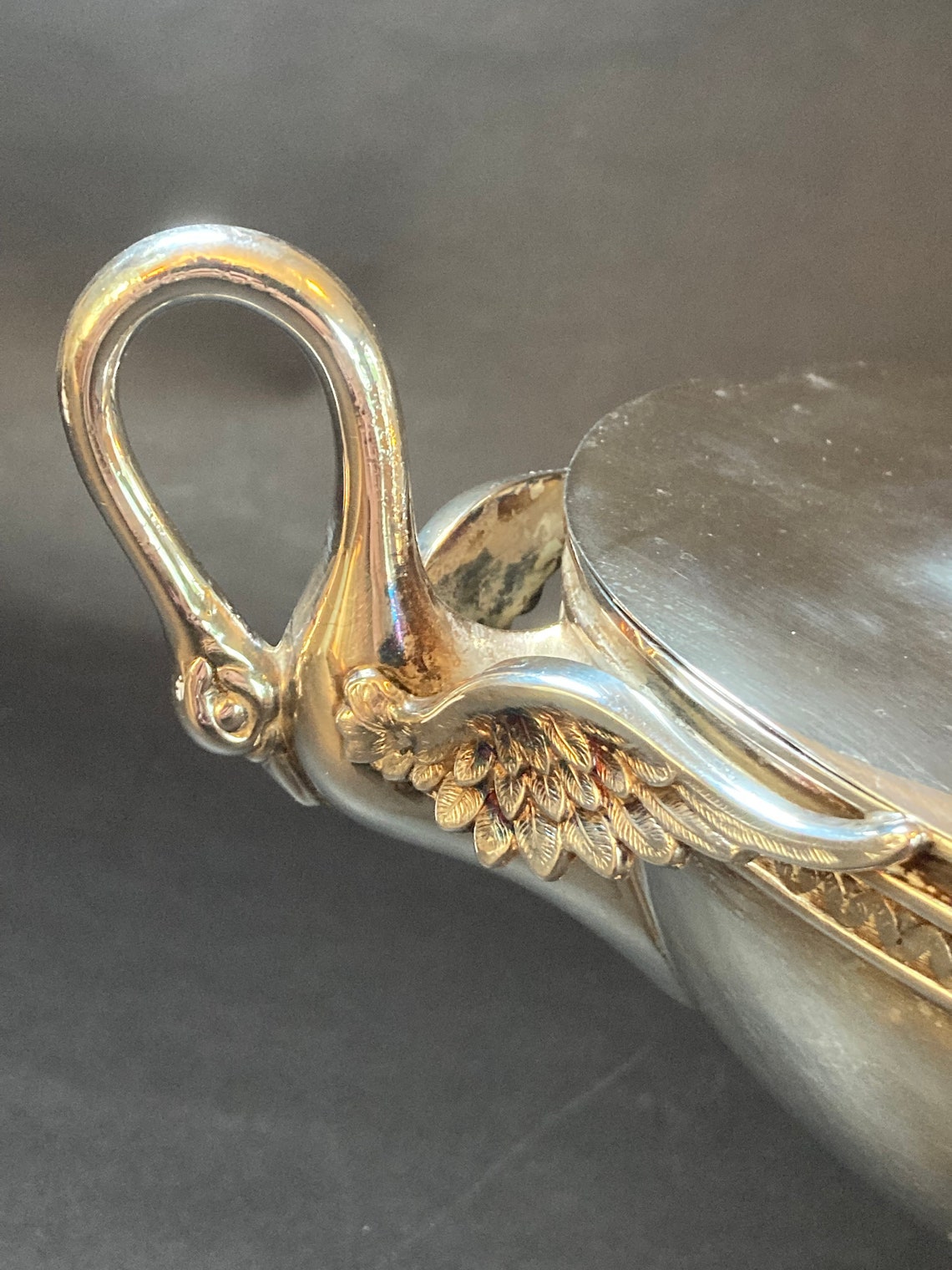 Fabulous Swan Decorated Vintage Pedestal Silver Plate Serving - Etsy