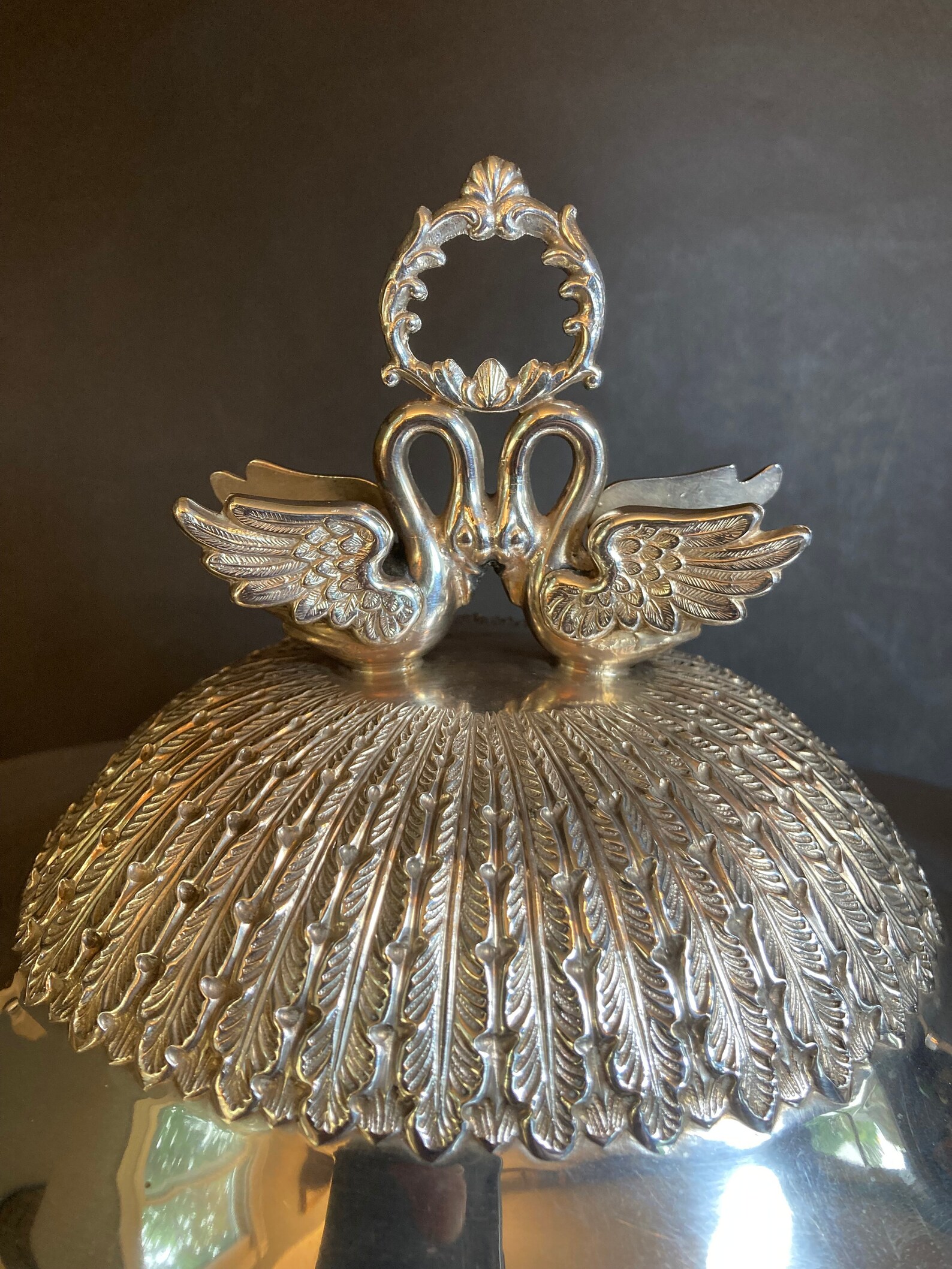 Fabulous Swan Decorated Vintage Pedestal Silver Plate Serving - Etsy