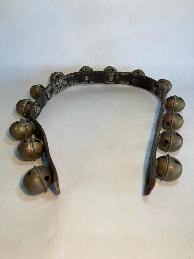 Vintage New England Brass Sleigh Bells on Original Leather - Etsy