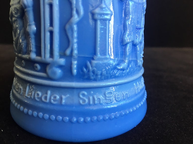 Antique Greentown Blue Slag Glass Serenade Pattern Stein/mug | Etsy