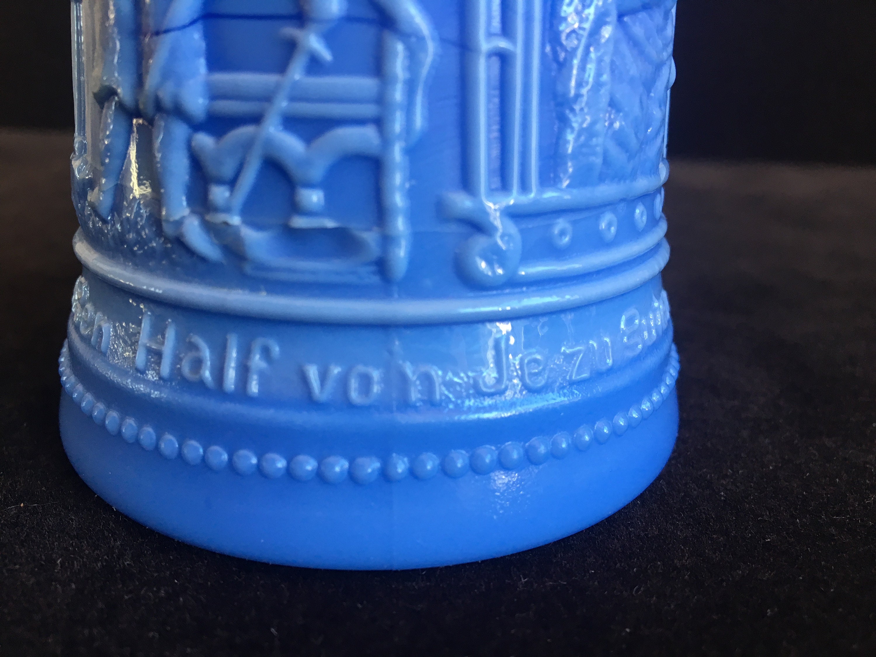 Antique Greentown Blue Slag Glass Serenade Pattern Stein/mug | Etsy