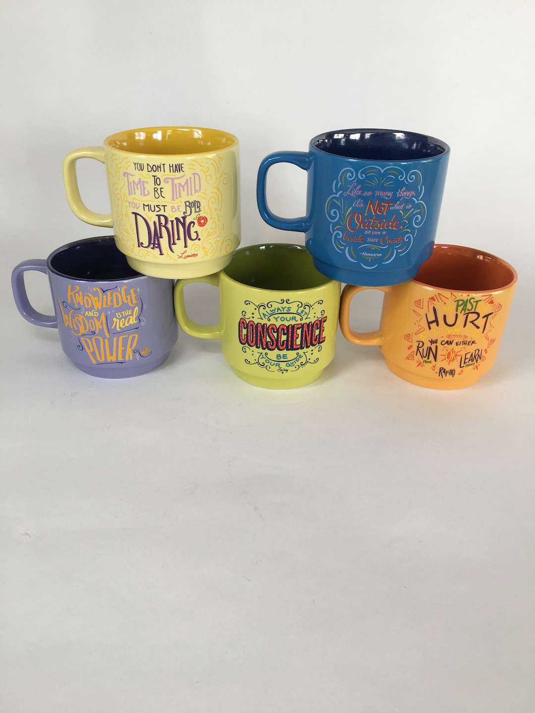 Set of 5 Limited Release Disney Wisdom Mugs - Etsy