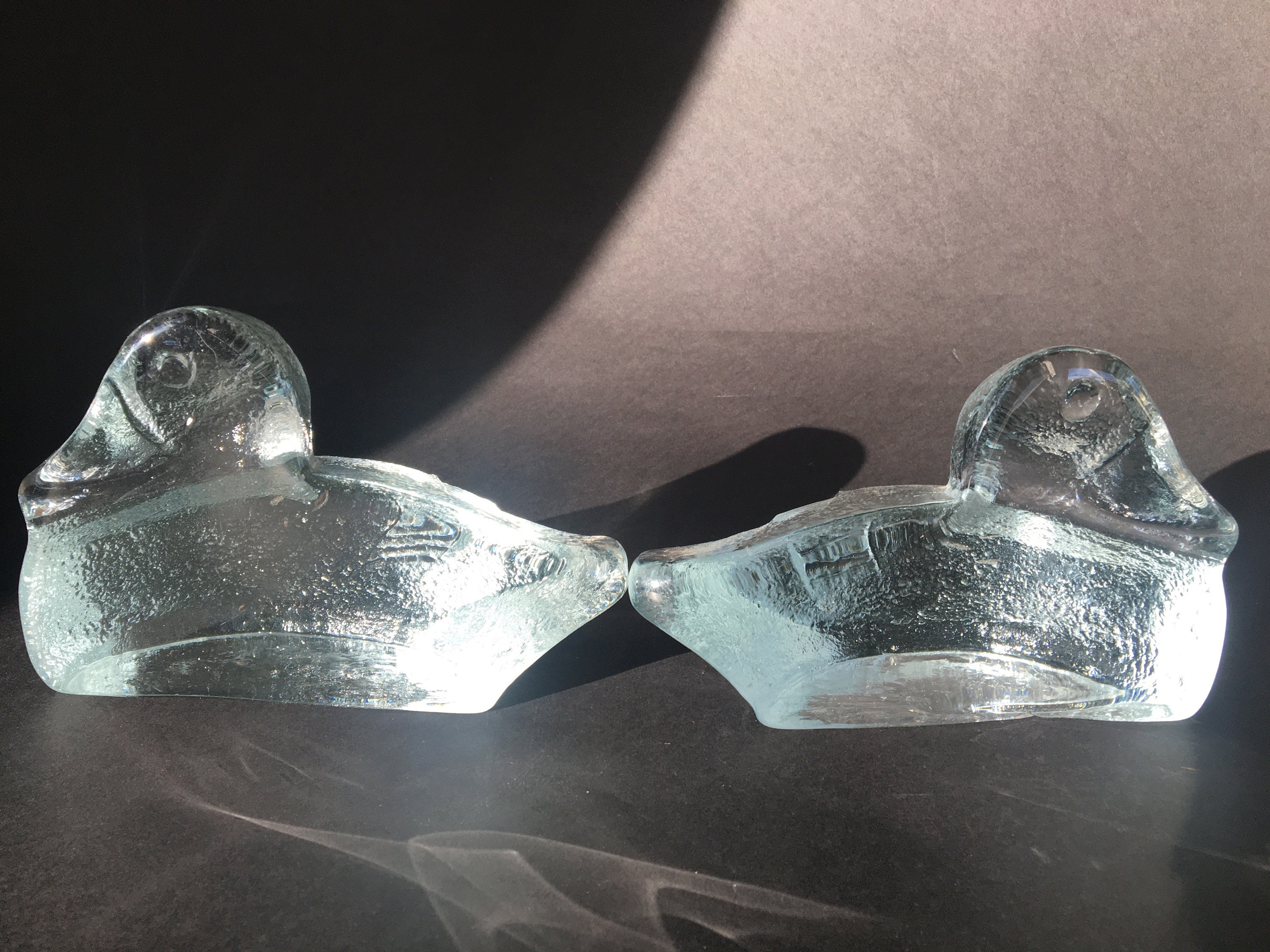 For the Bird Lover: Mid-Century Blenko Clear Heavy Glass Duck | Etsy