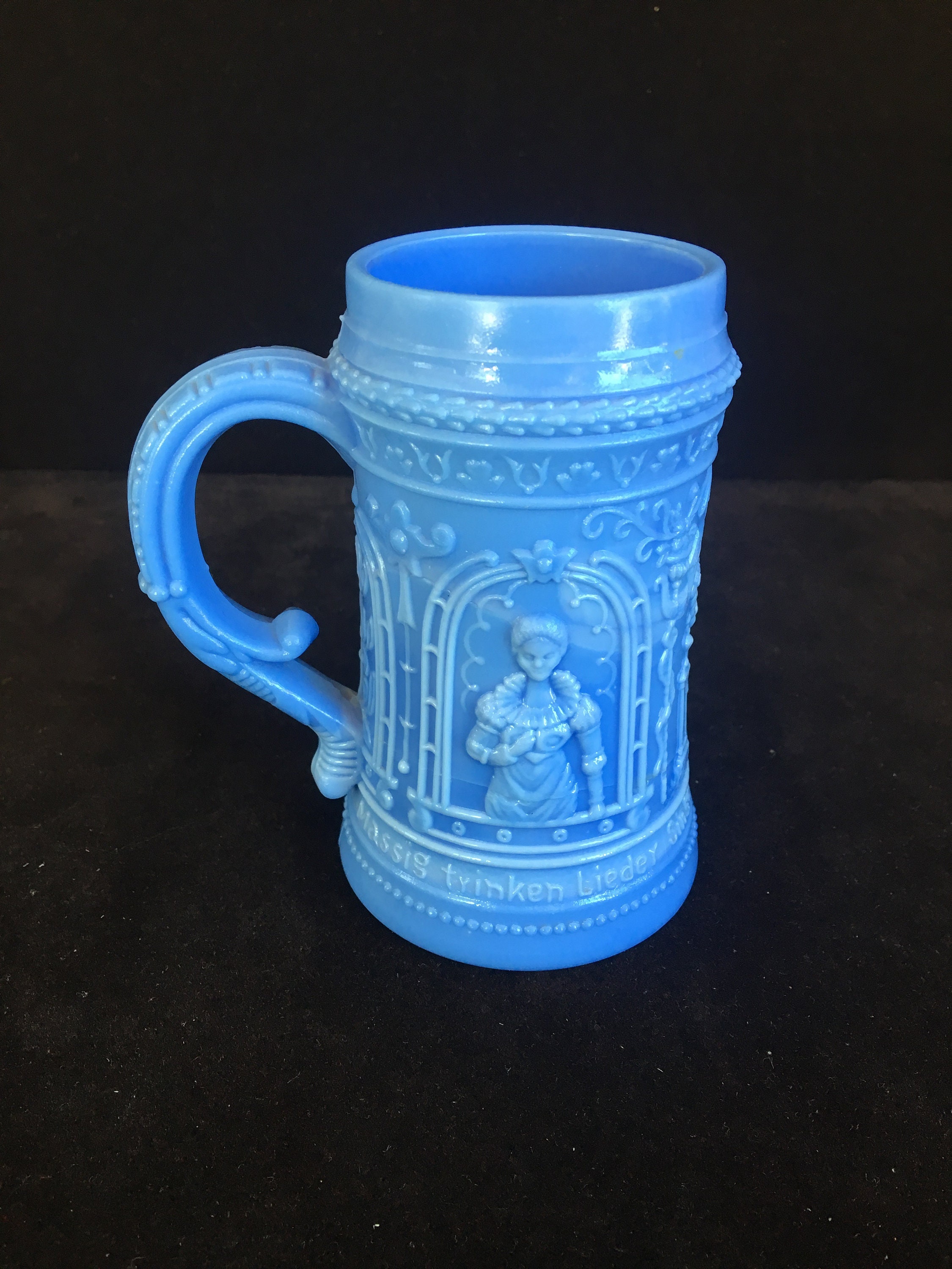 Antique Greentown Blue Slag Glass Serenade Pattern Stein/mug | Etsy