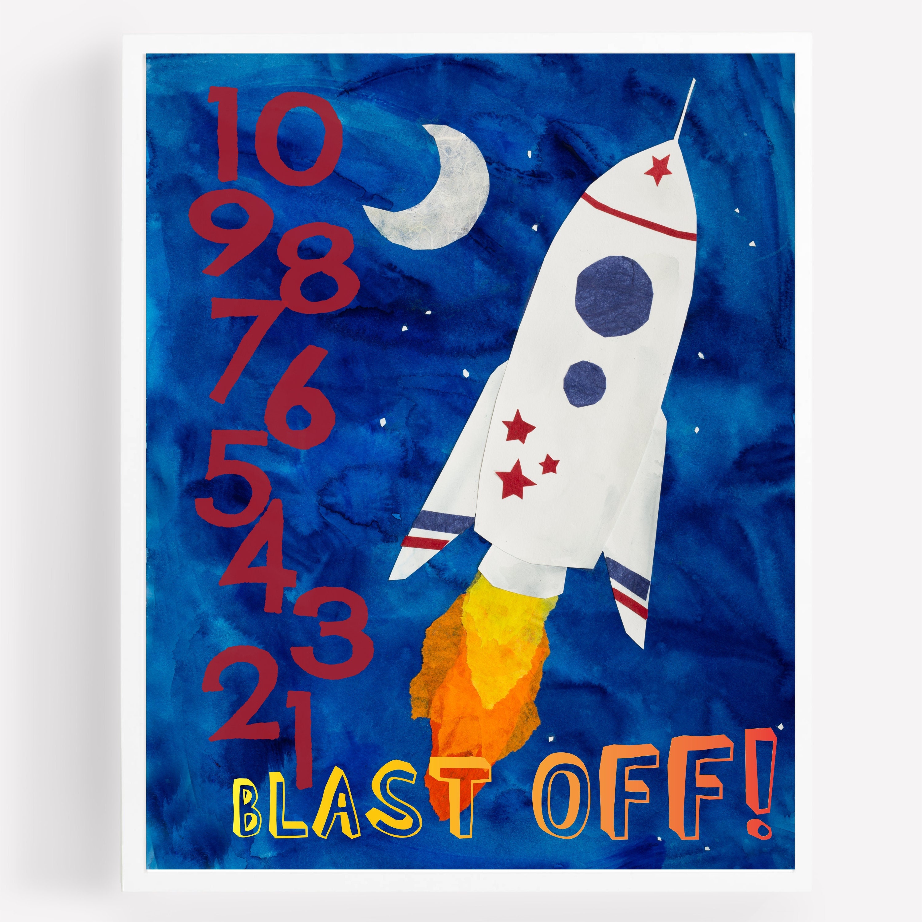 Blast off Art Print for Kids and Nursery, Art Prints, Children's Wall ...
