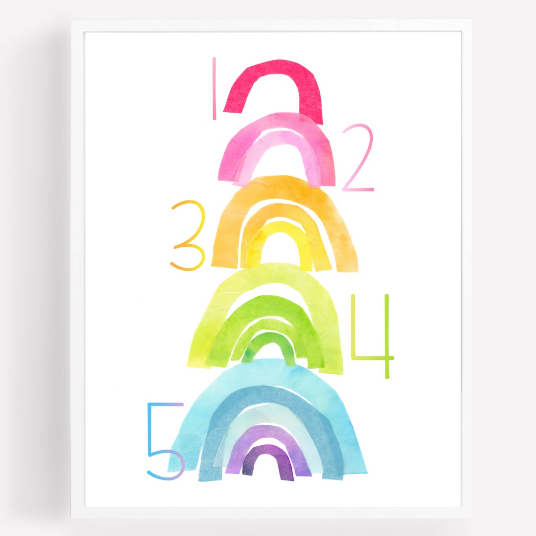 Counting Rainbows Nursery Wall Print, Kids Art Prints, Children's Wall ...