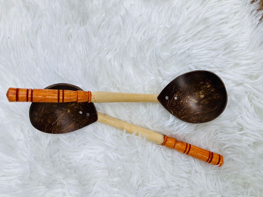 Handmade Coconut Shell Curry Spoon Handmade Coco Cutlery Spoon Natural ...
