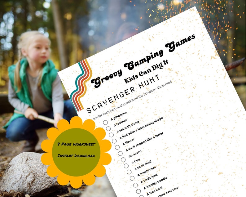 Kids Camping Games, Retro Printable Camping Games, Camping Bundle ...