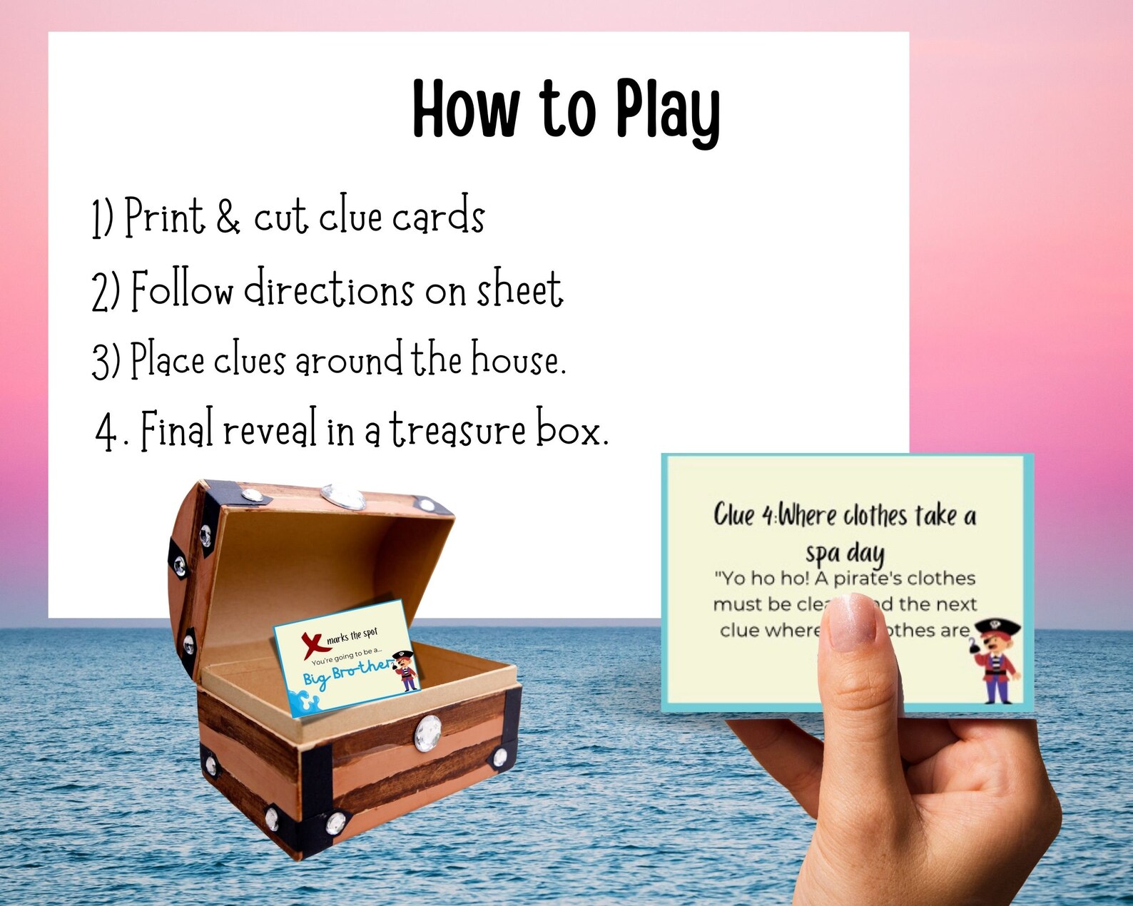 Baby Reveal Scavenger Hunt for Siblings, Pregnancy Reveal for Family ...