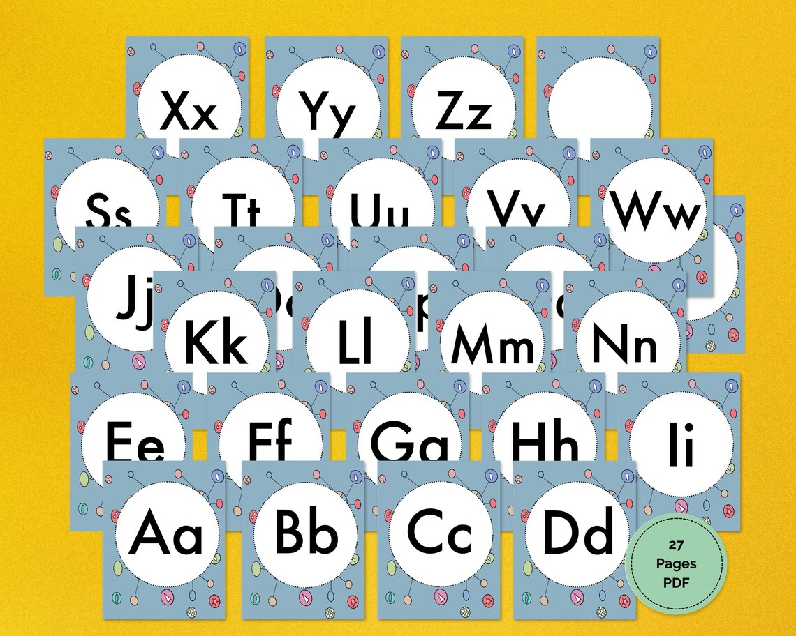 Blue Space Alphabet Posters: Classroom ABC Printable (digital Download ...