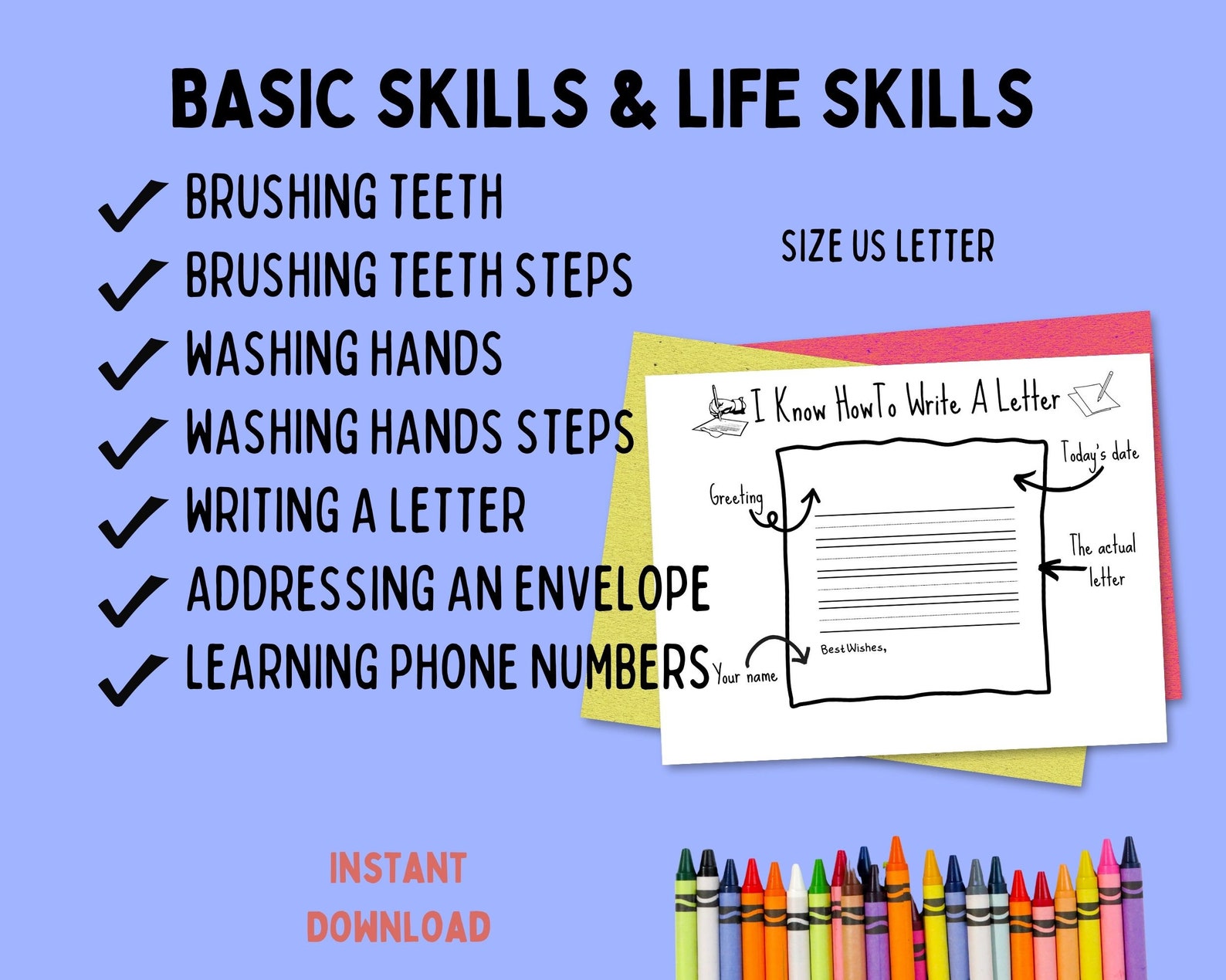 Life Skills Worksheets for Adults and Children, Adult Rehabilitation ...