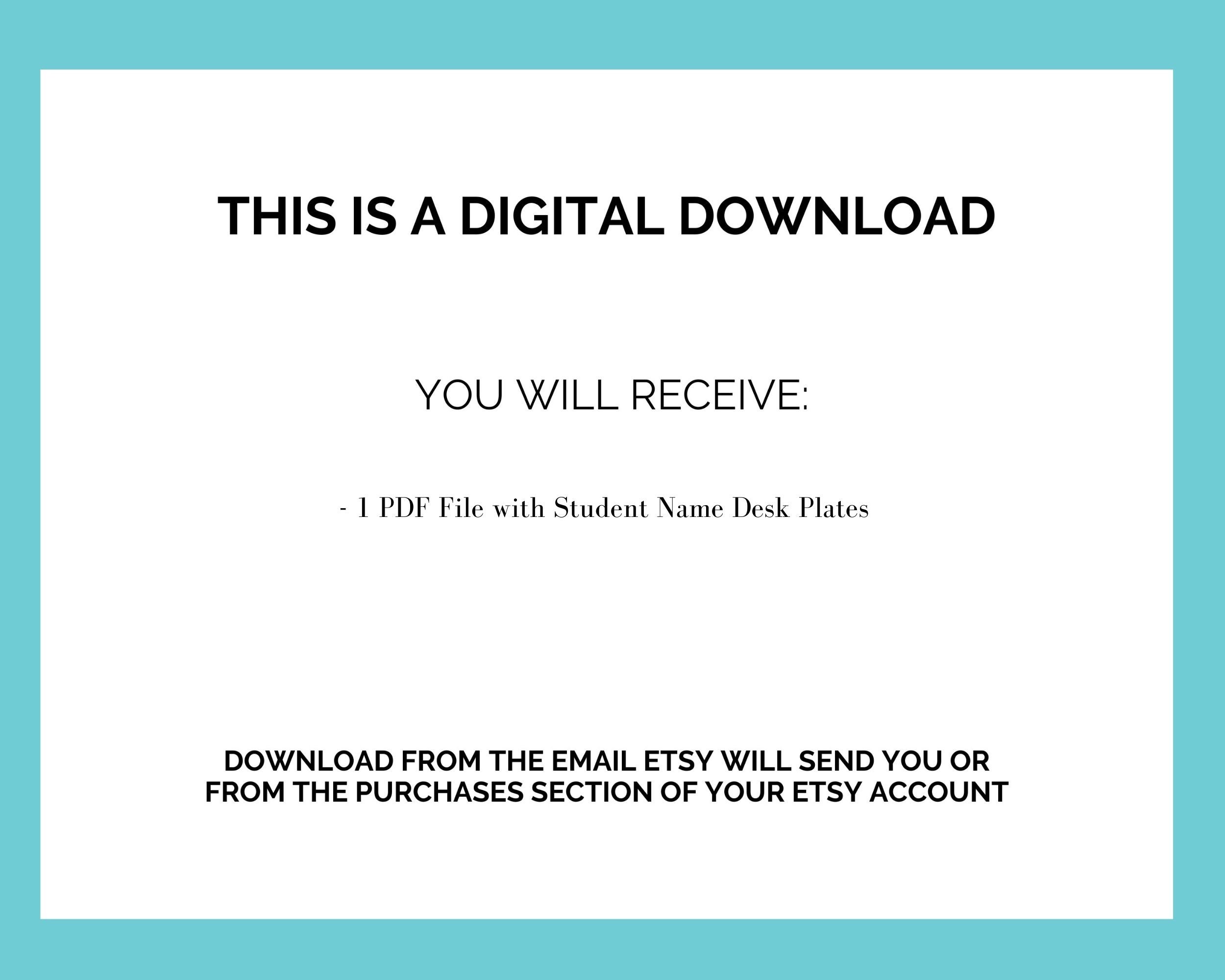 Student Desk Name Tag, Student Desk Plates, Student Name Plates, Class ...