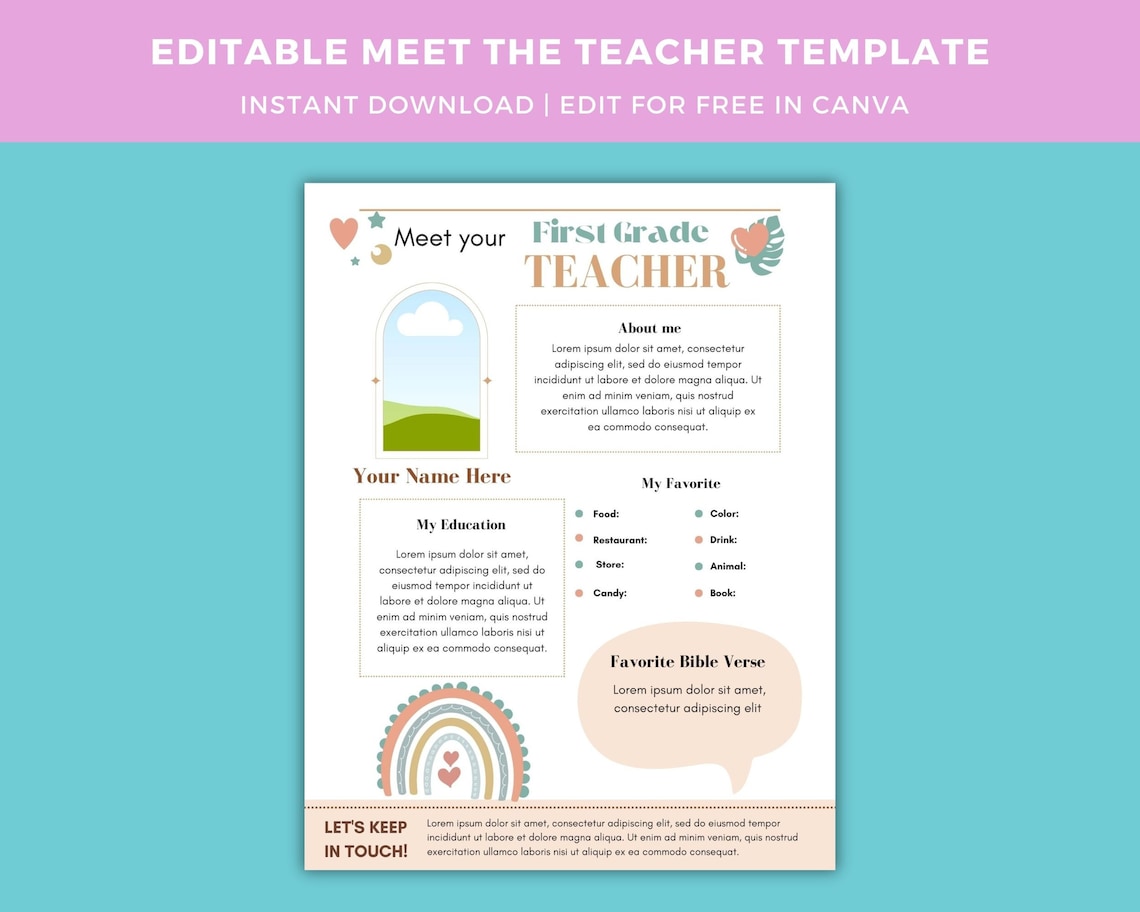 Christian Meet the Teacher Template: Boho School Open House (canva ...