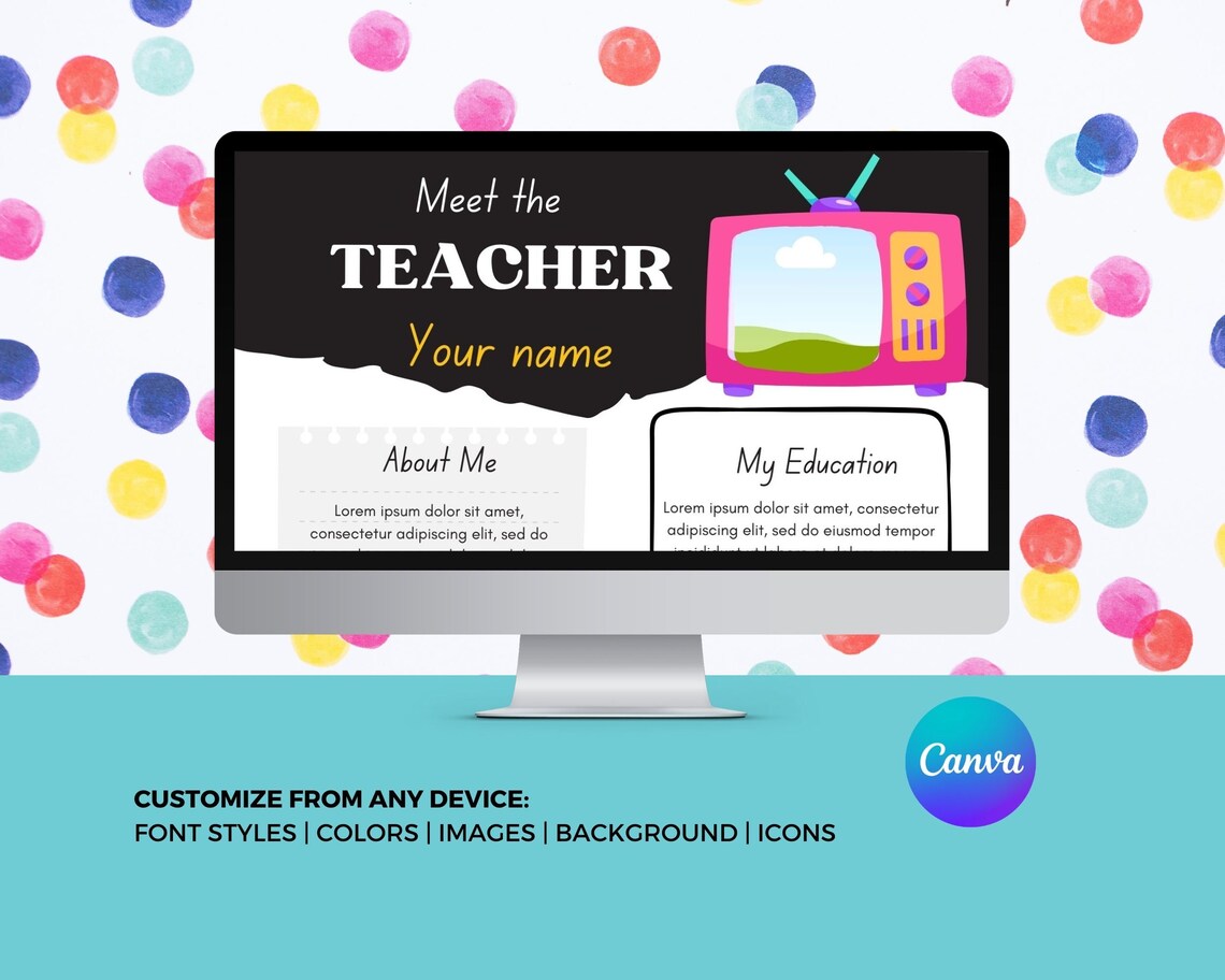 Meet the Teacher Template: Retro 80s & Tech Designs (canva Editable ...