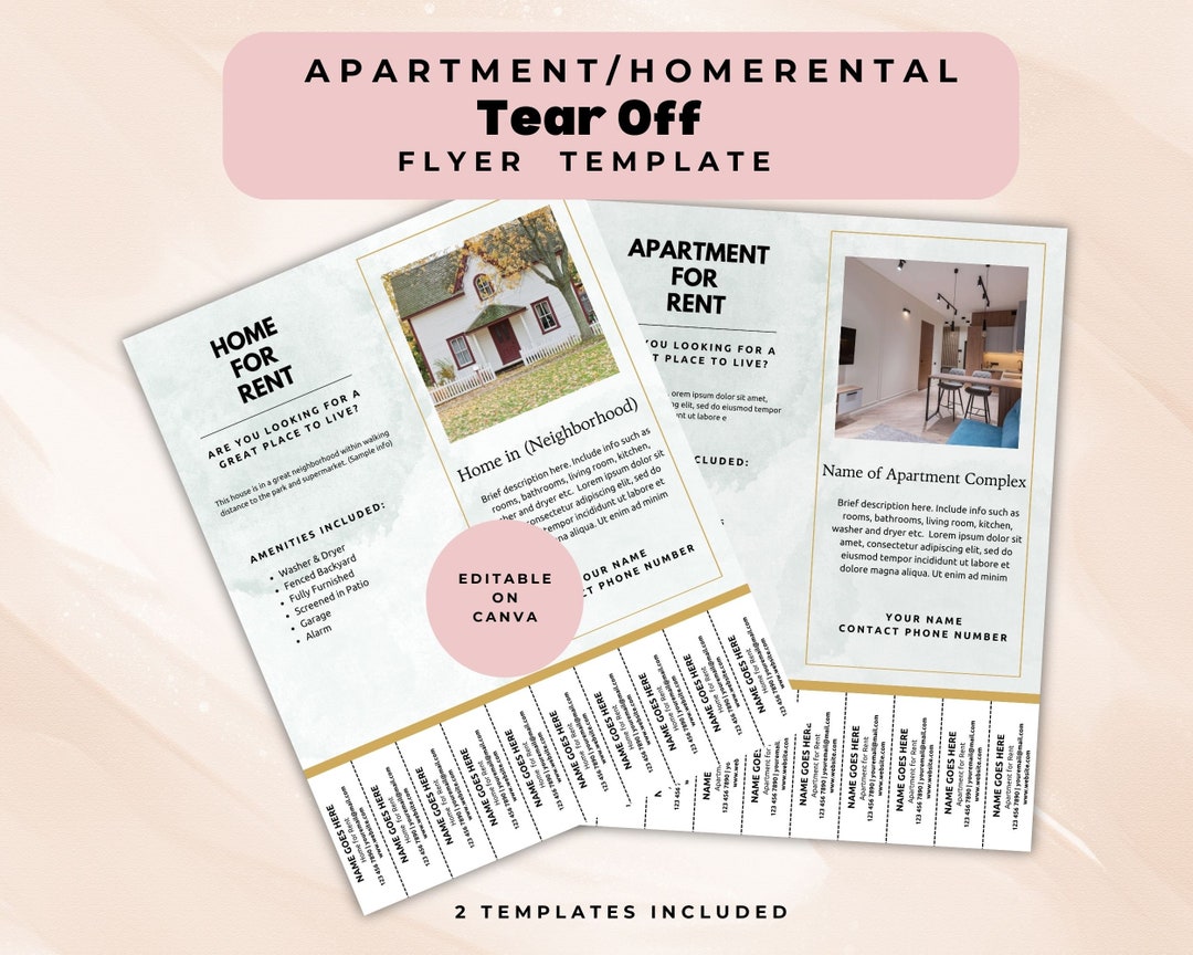 Apartment for Rent Flyer, Home for Rent Flyer, Editable Flyer ...