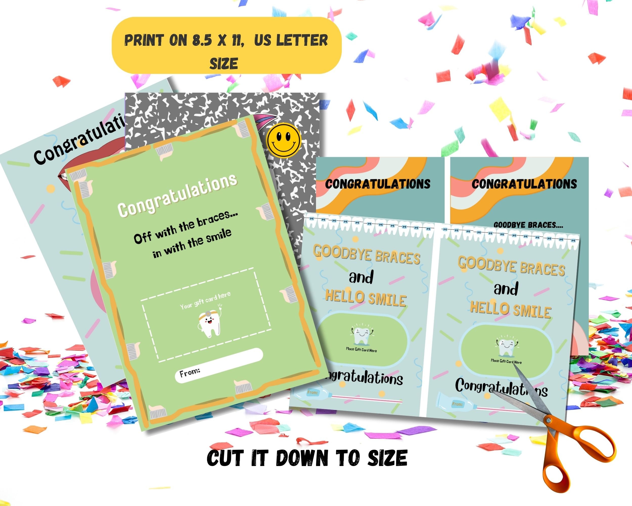 Braces off Gift Card Holder: Printable Teen Gift (PDF) - Etsy