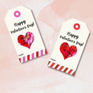 Valentines Day Gift Tags, Valentines Day Printables, Printable Heart ...