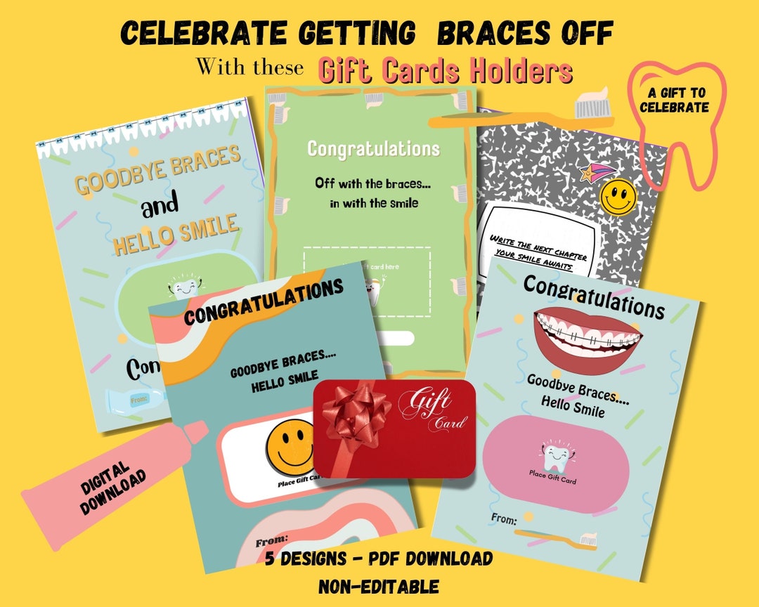 Braces off Gift Card Holder: Printable Teen Gift (PDF) - Etsy