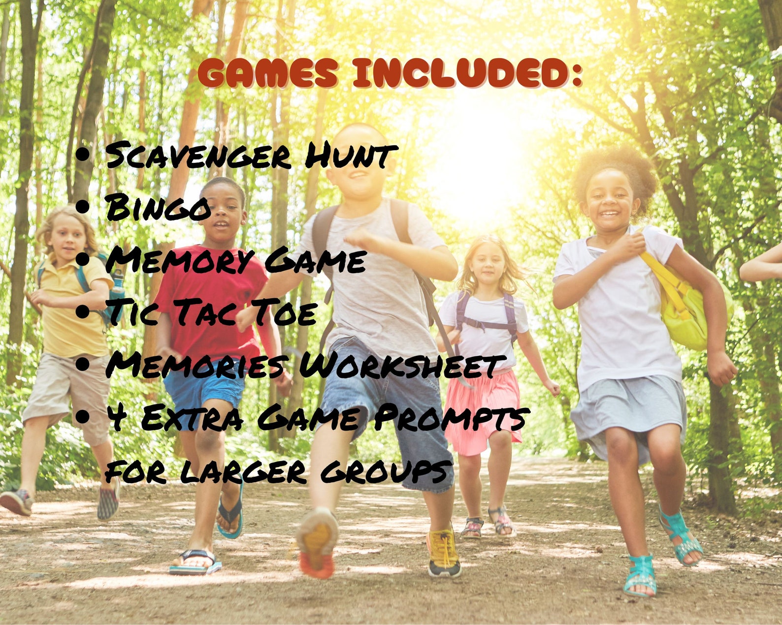 Kids Camping Games, Retro Printable Camping Games, Camping Bundle ...