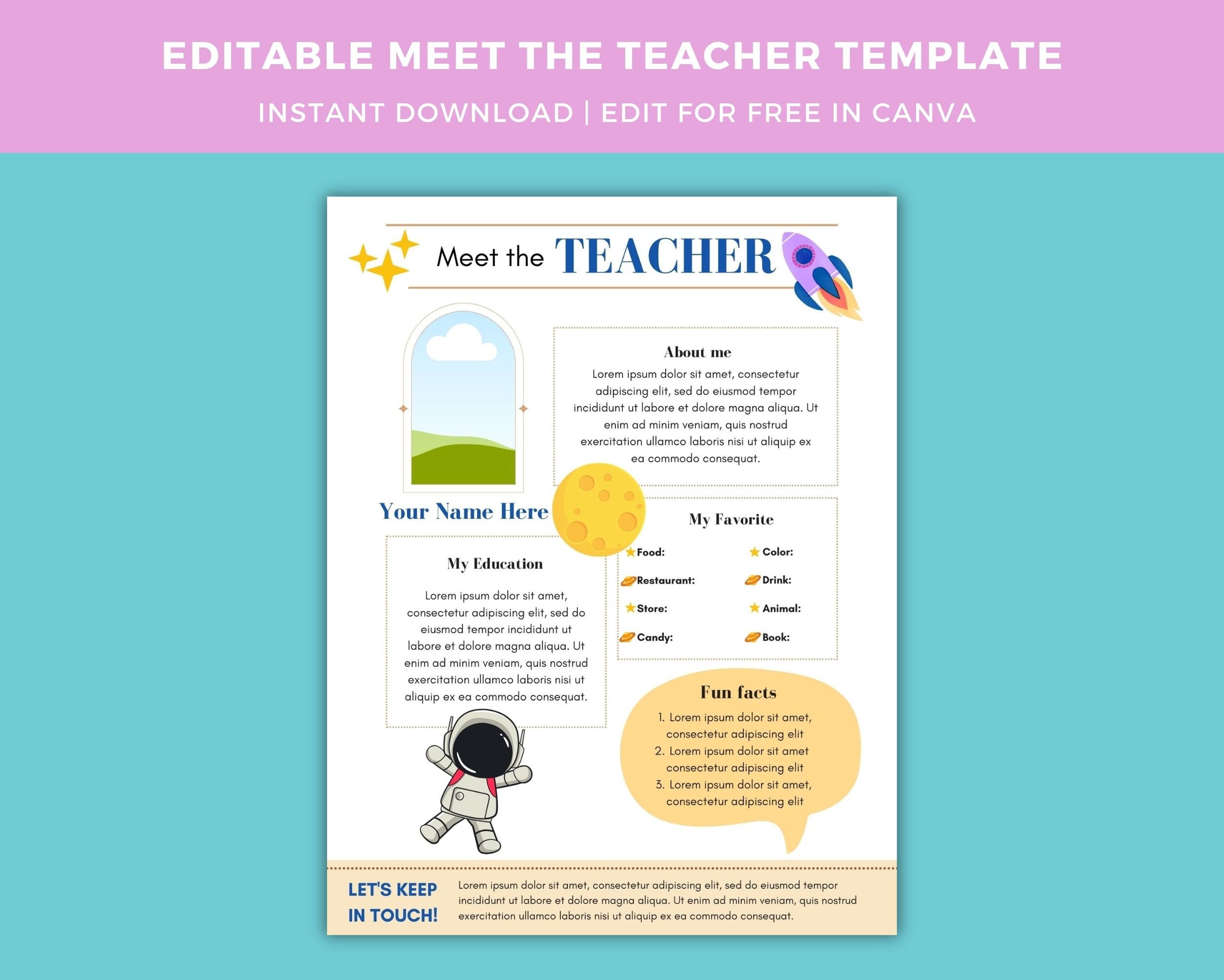 Boho Meet the Teacher Template: Canva Editable, Printable (digital ...