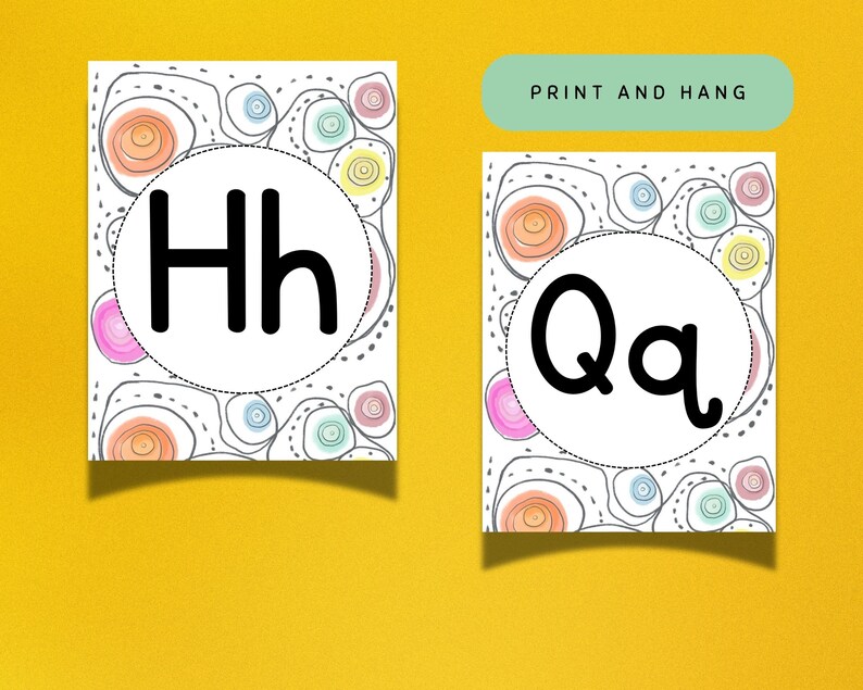 Alphabet Posters, Classroom Decor, Alphabet Printable, Wall Alphabet ...