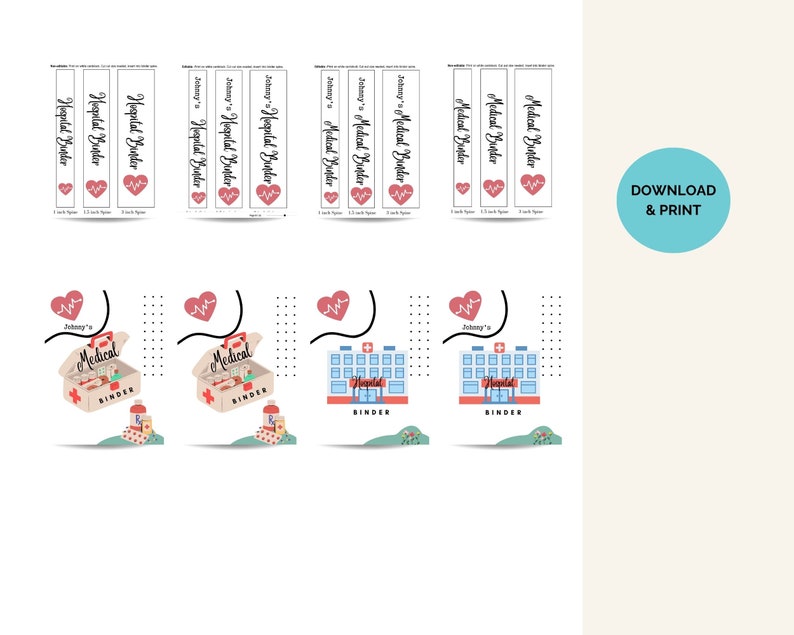 Medical Binder Cover, Hospital Binder Cover, Family Medical Binder ...